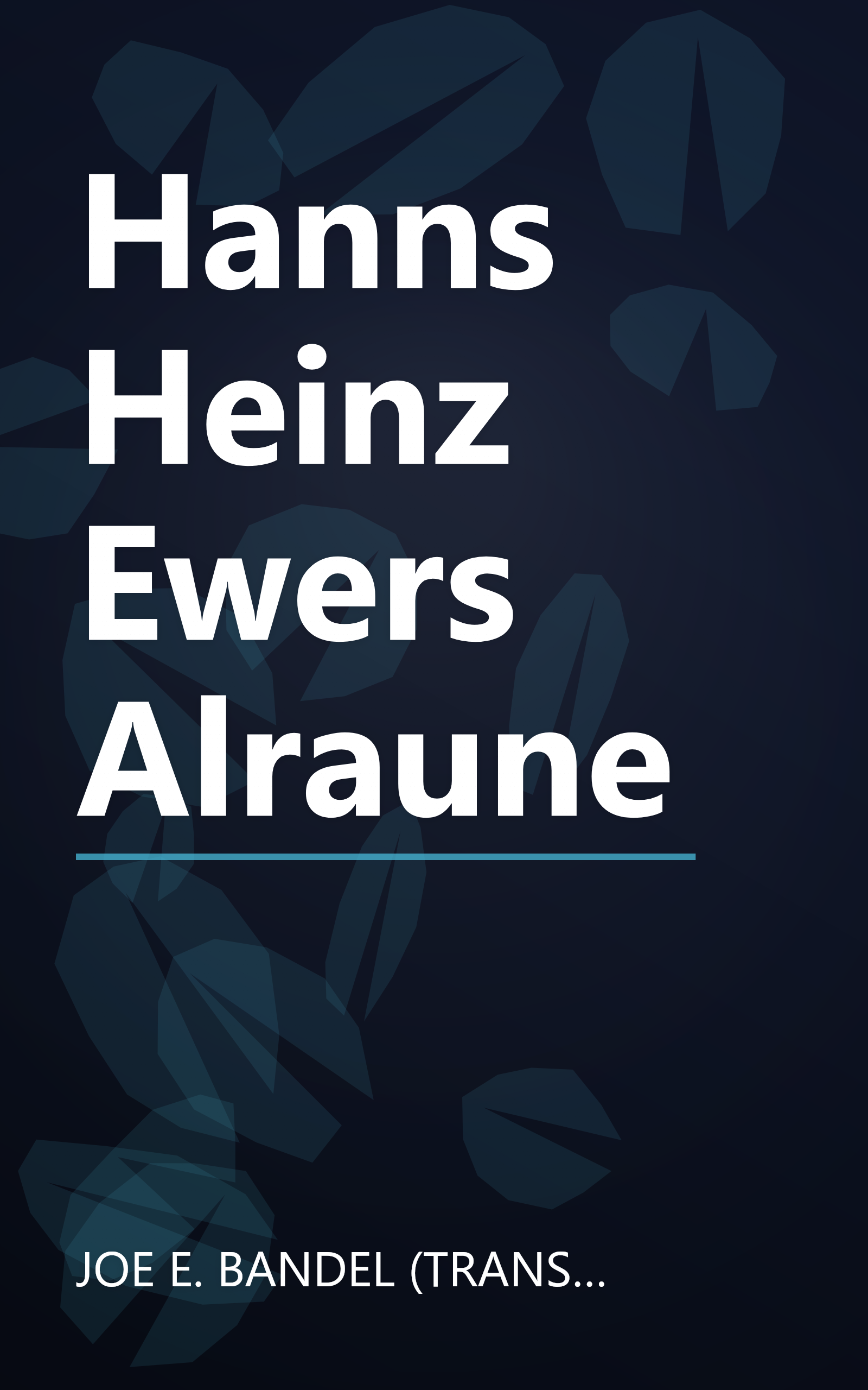 Hanns Heinz Ewers Alraune book cover