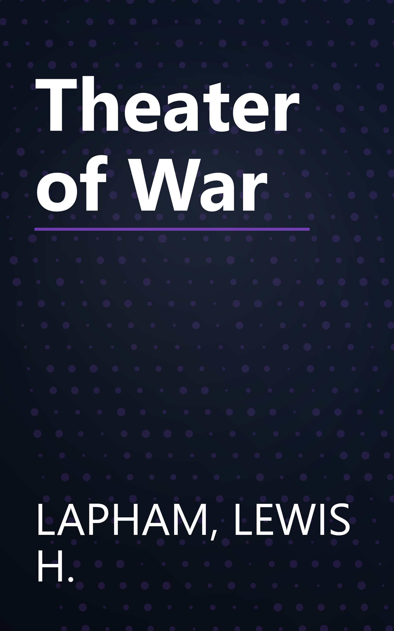 Theater of War book cover