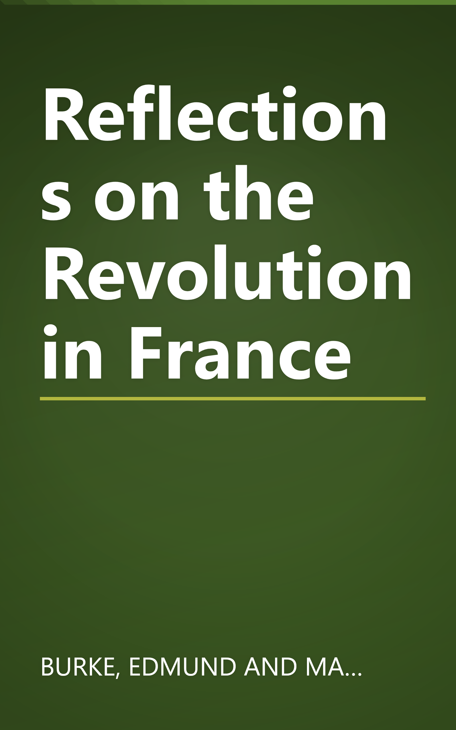 Reflections on the Revolution in France book cover