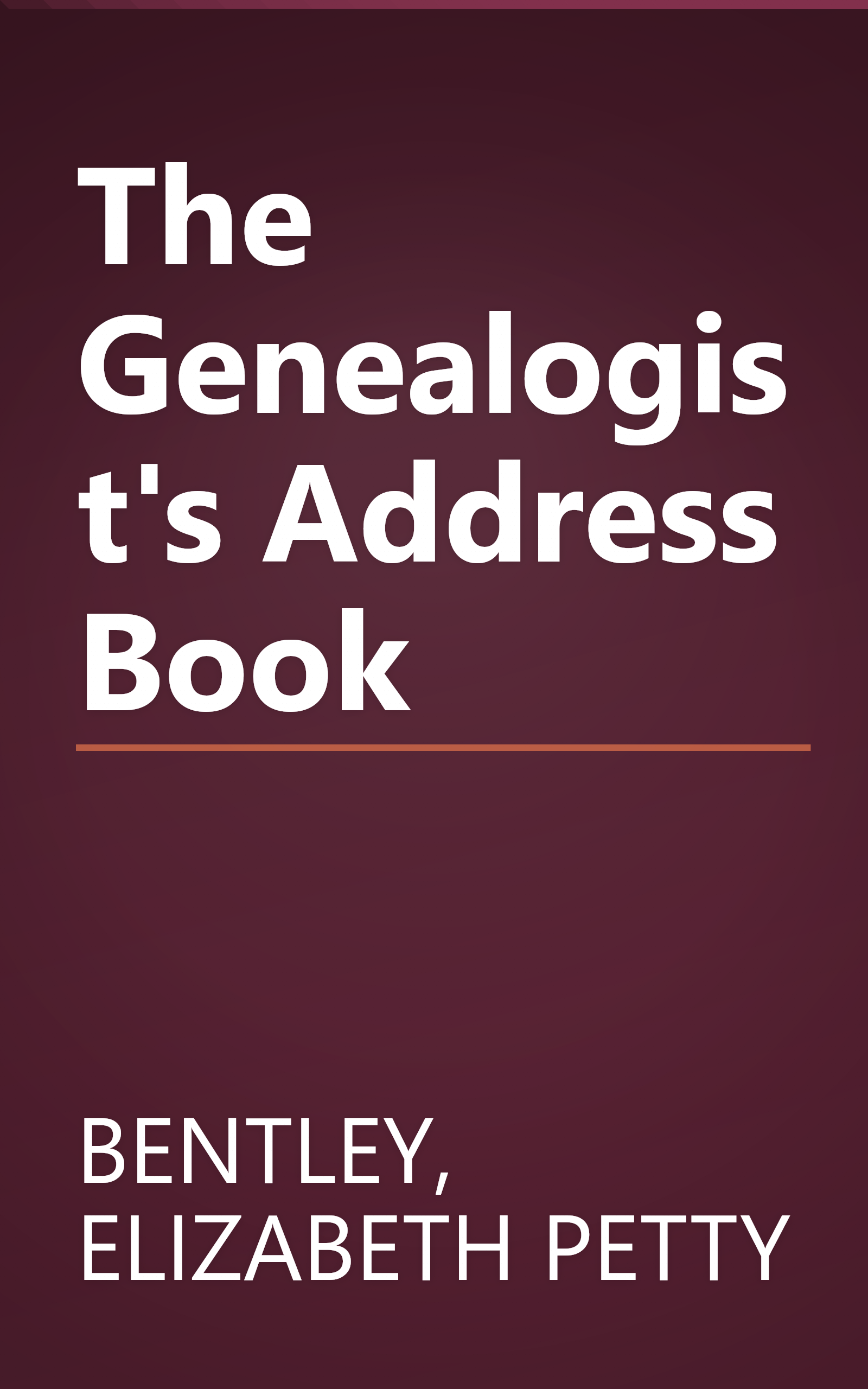 The Genealogist's Address Book book cover