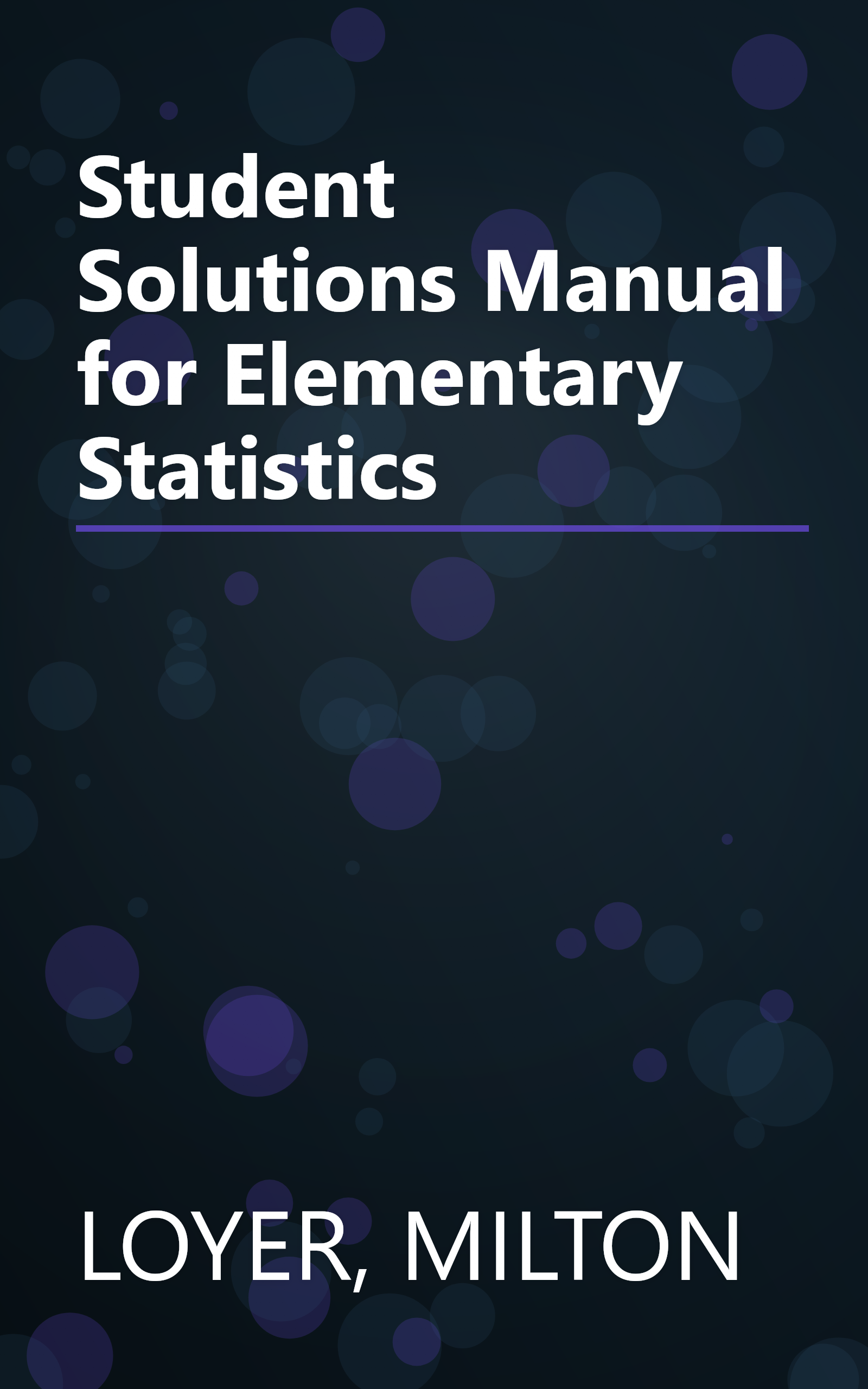 Student Solutions Manual for Elementary Statistics book cover