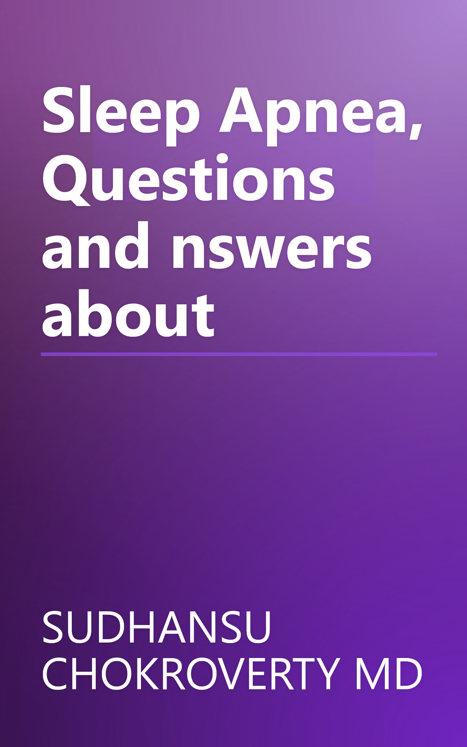 Sleep Apnea, Questions and nswers about book cover