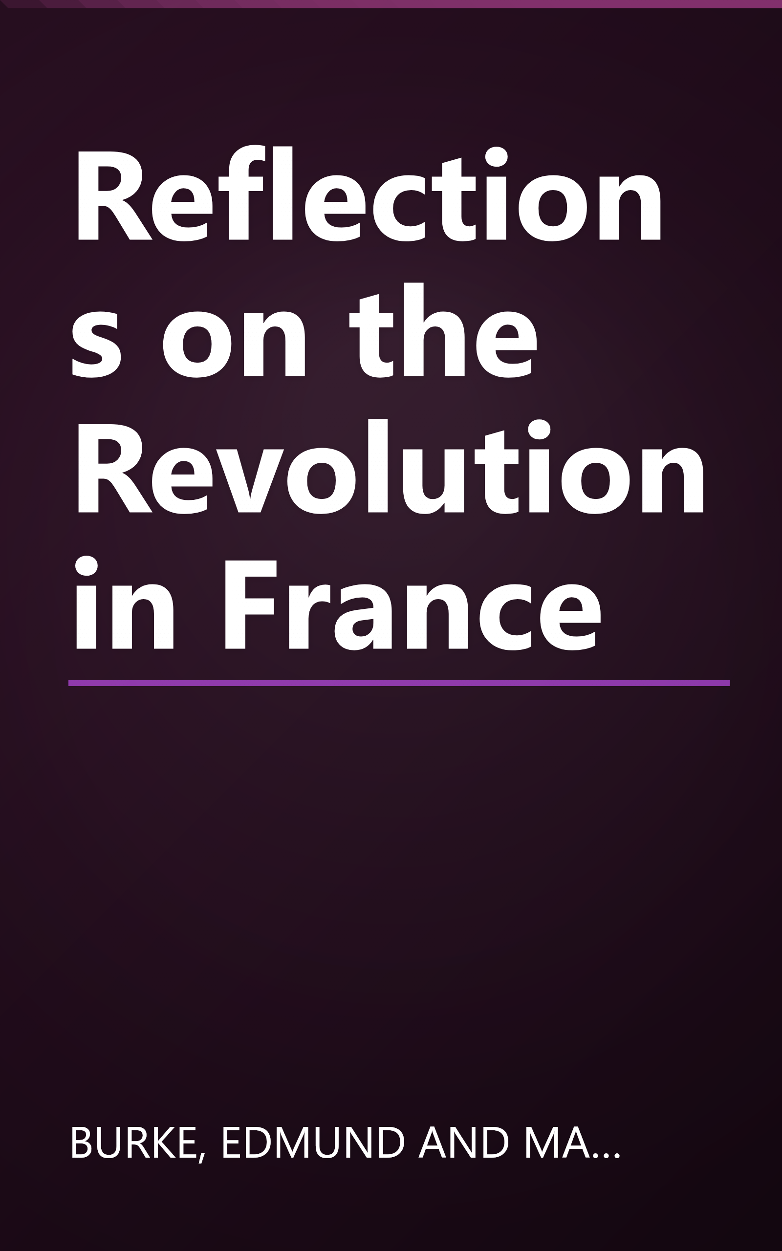 Reflections on the Revolution in France book cover