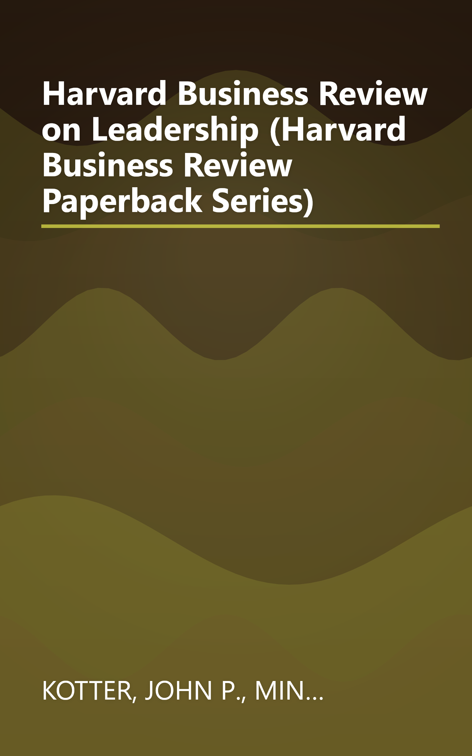 Harvard Business Review on Leadership (Harvard Business Review Paperback Series) book cover