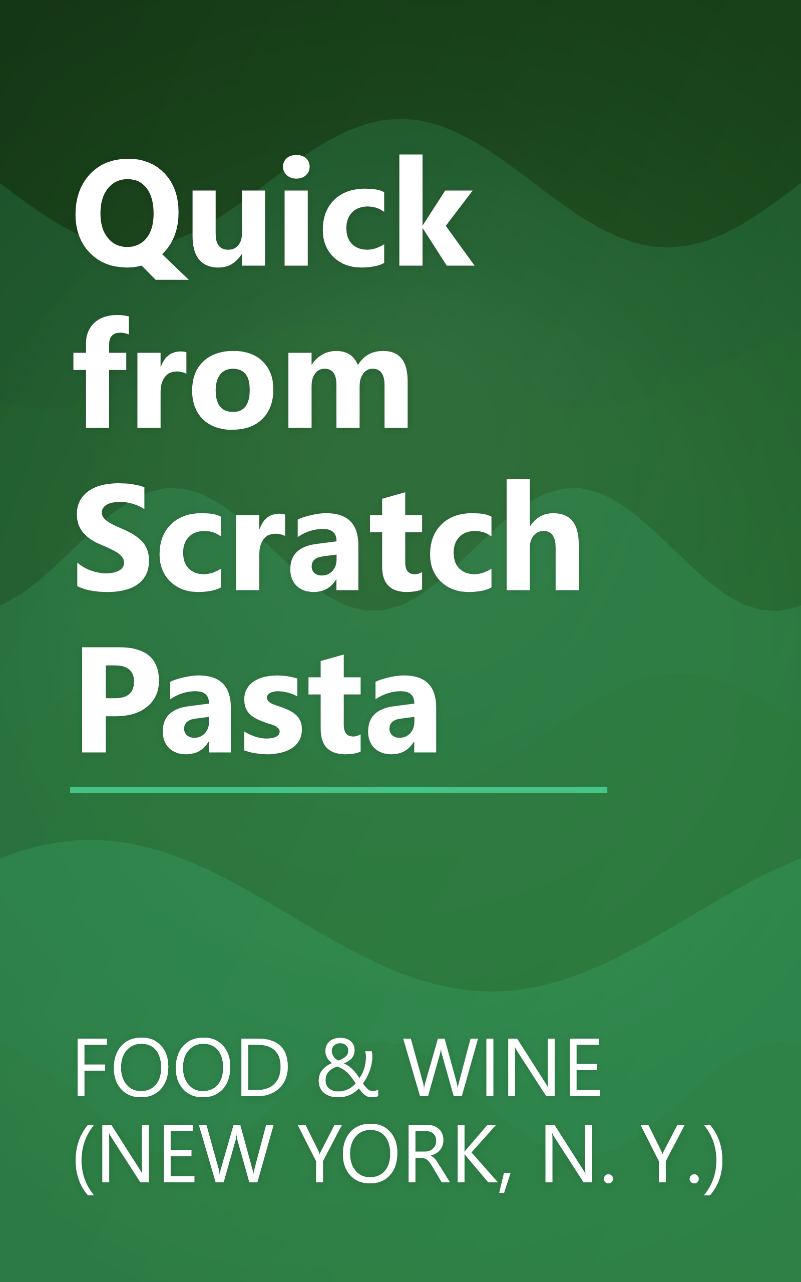Quick from Scratch Pasta book cover