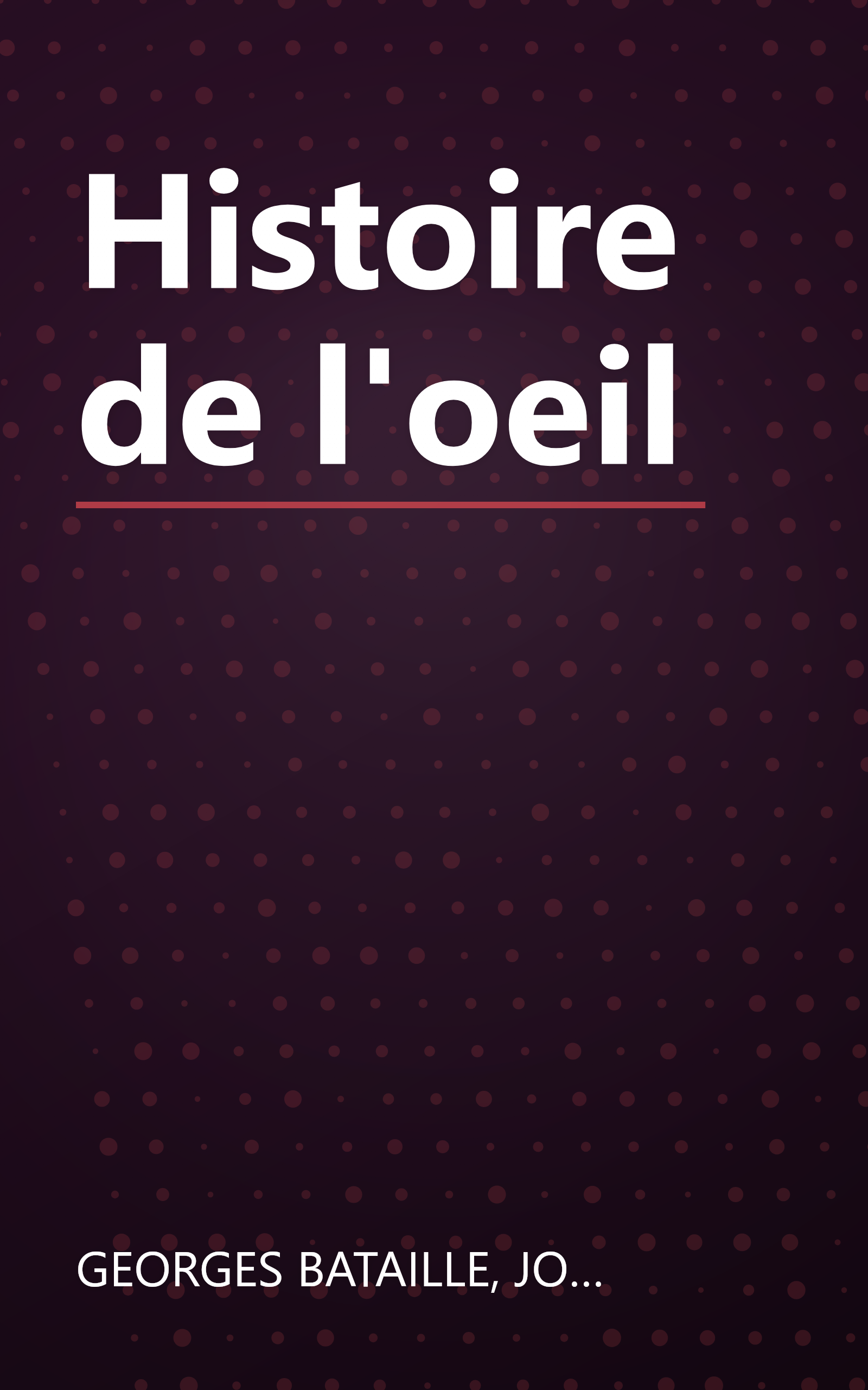 Histoire de l'oeil book cover