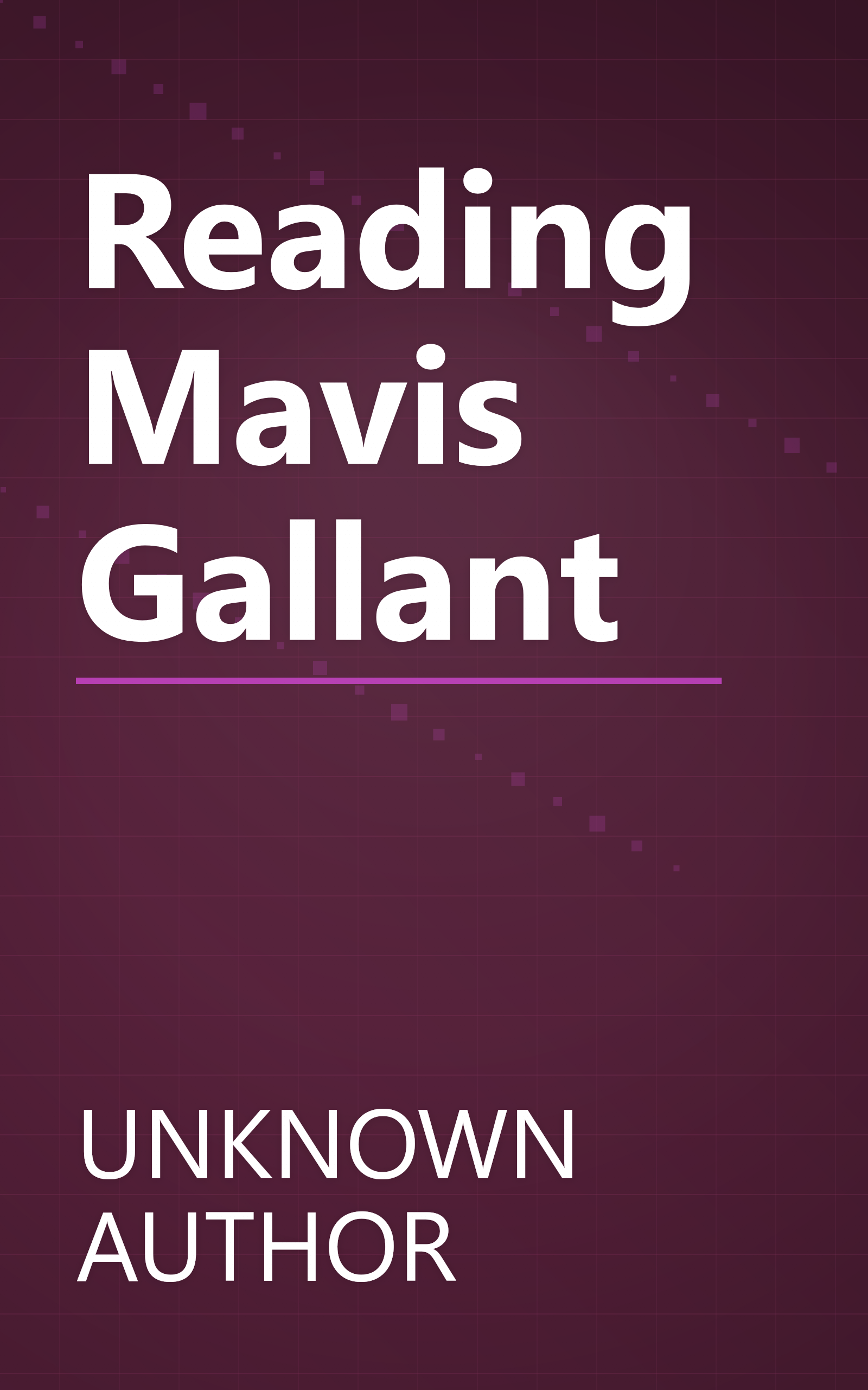 Reading Mavis Gallant book cover