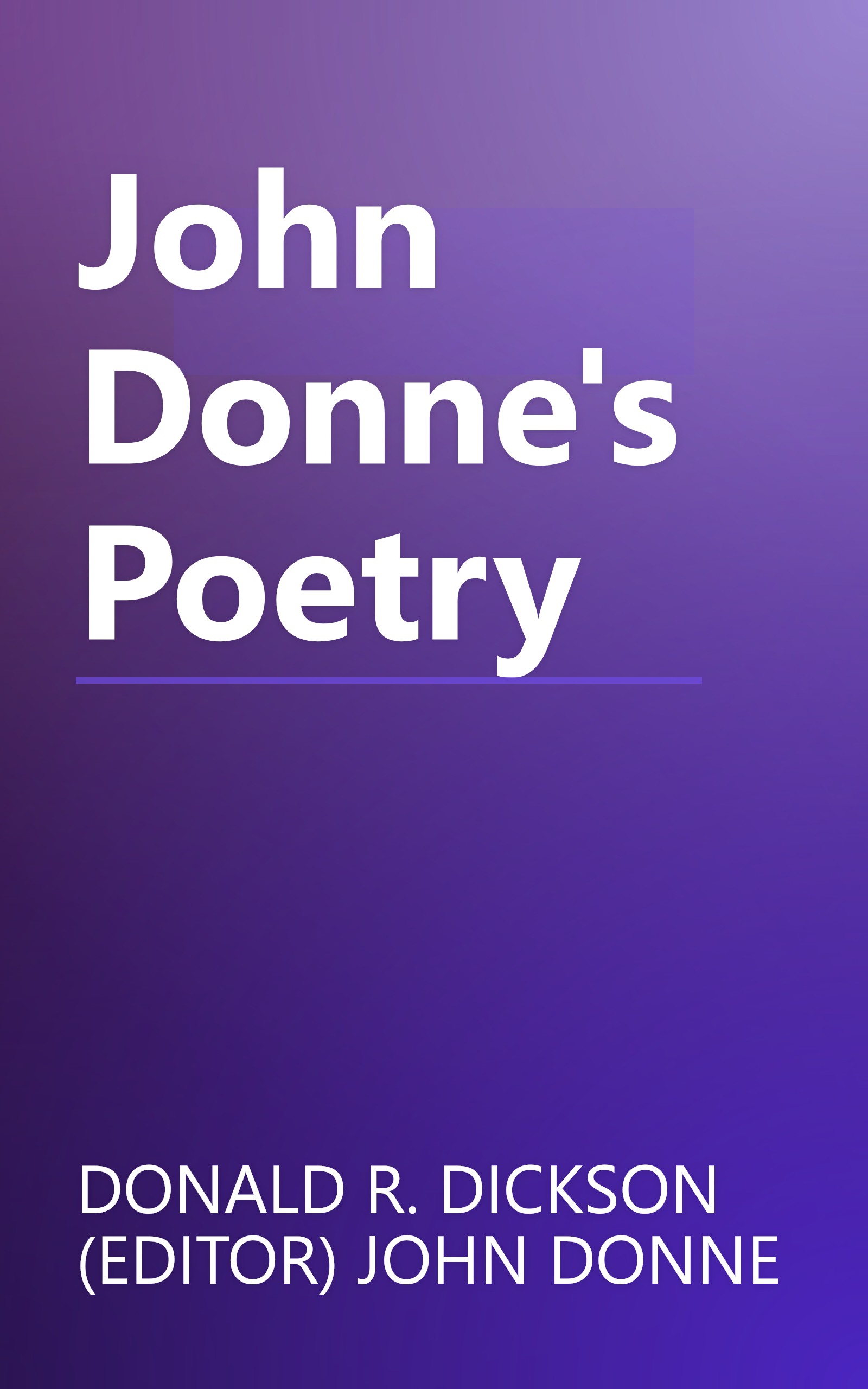 John Donne's Poetry book cover