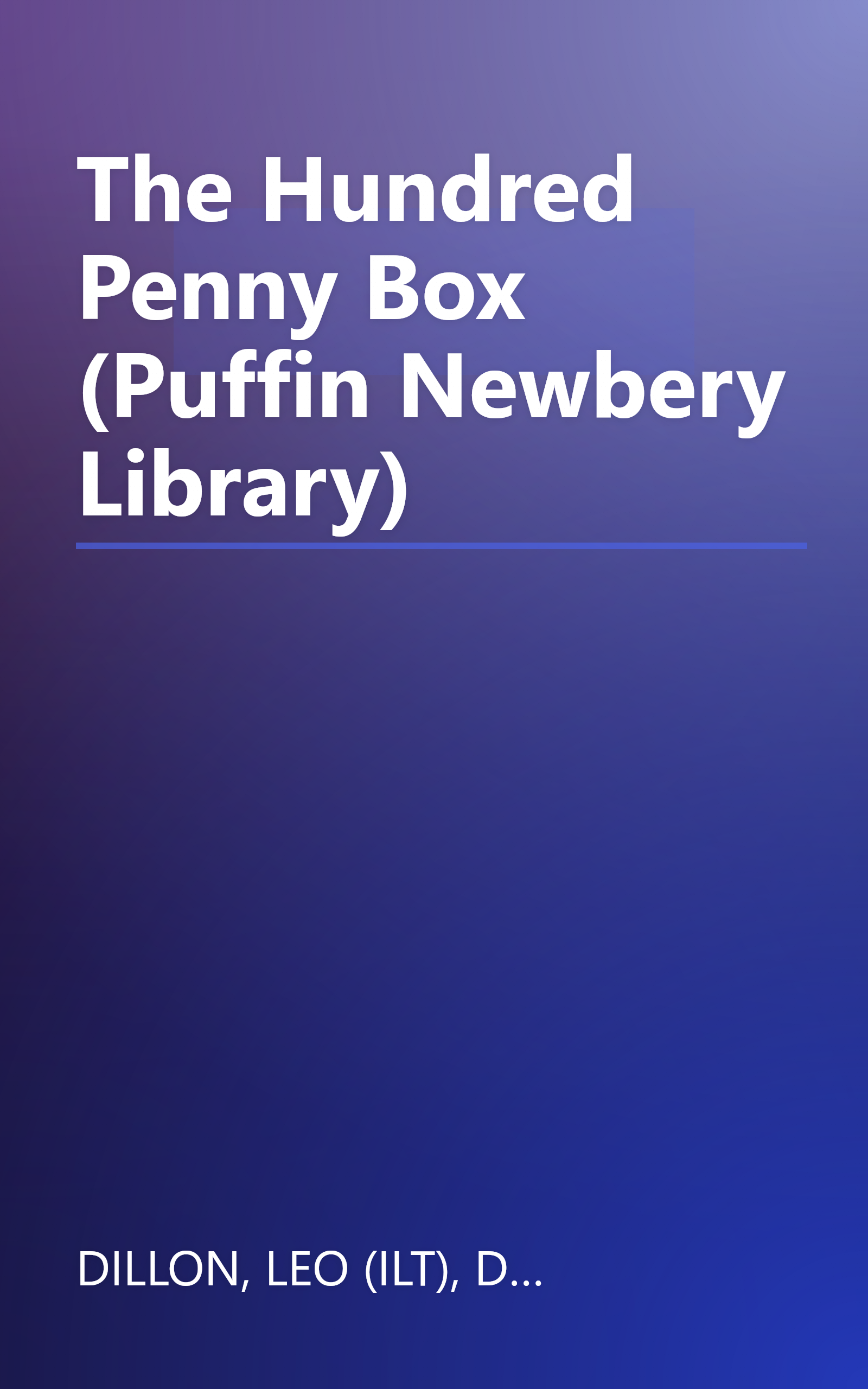 The Hundred Penny Box (Puffin Newbery Library) book cover