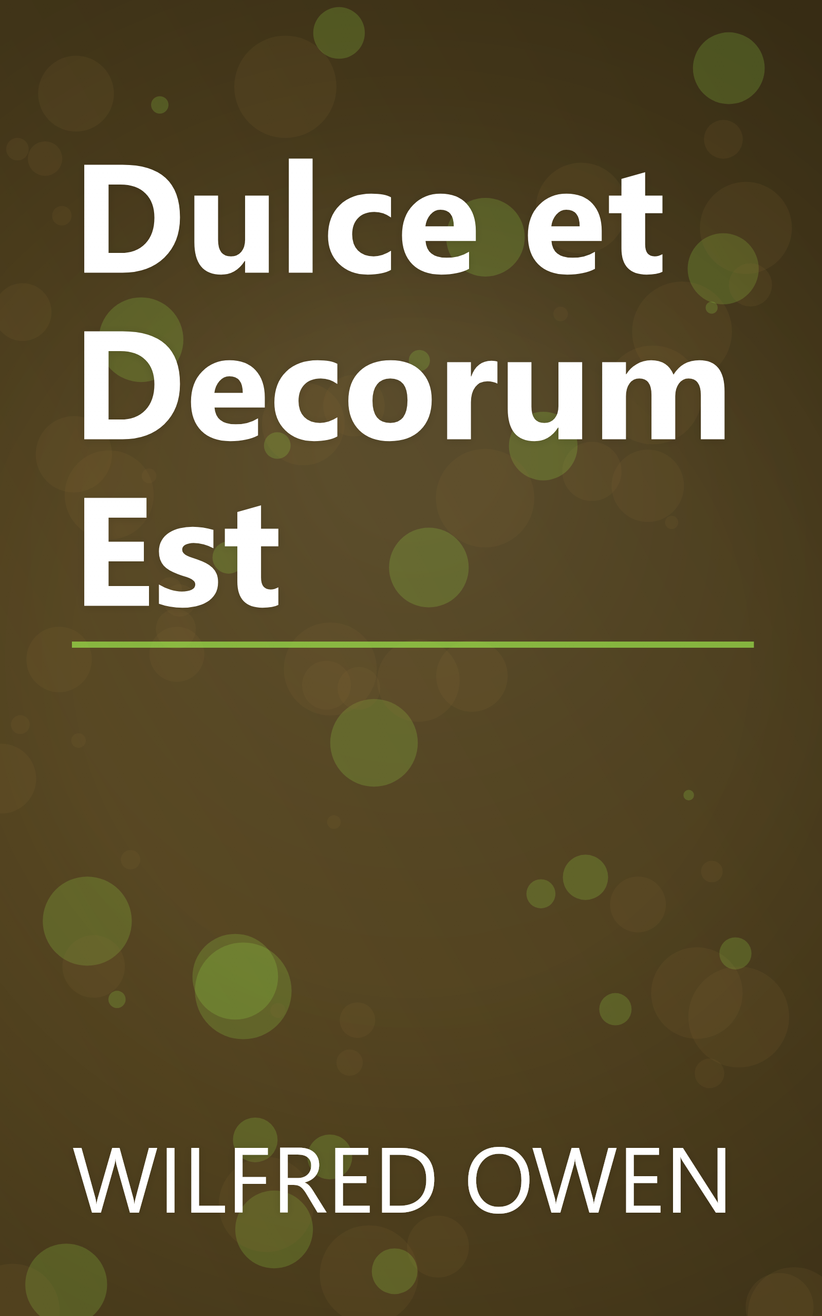 Dulce et Decorum Est book cover