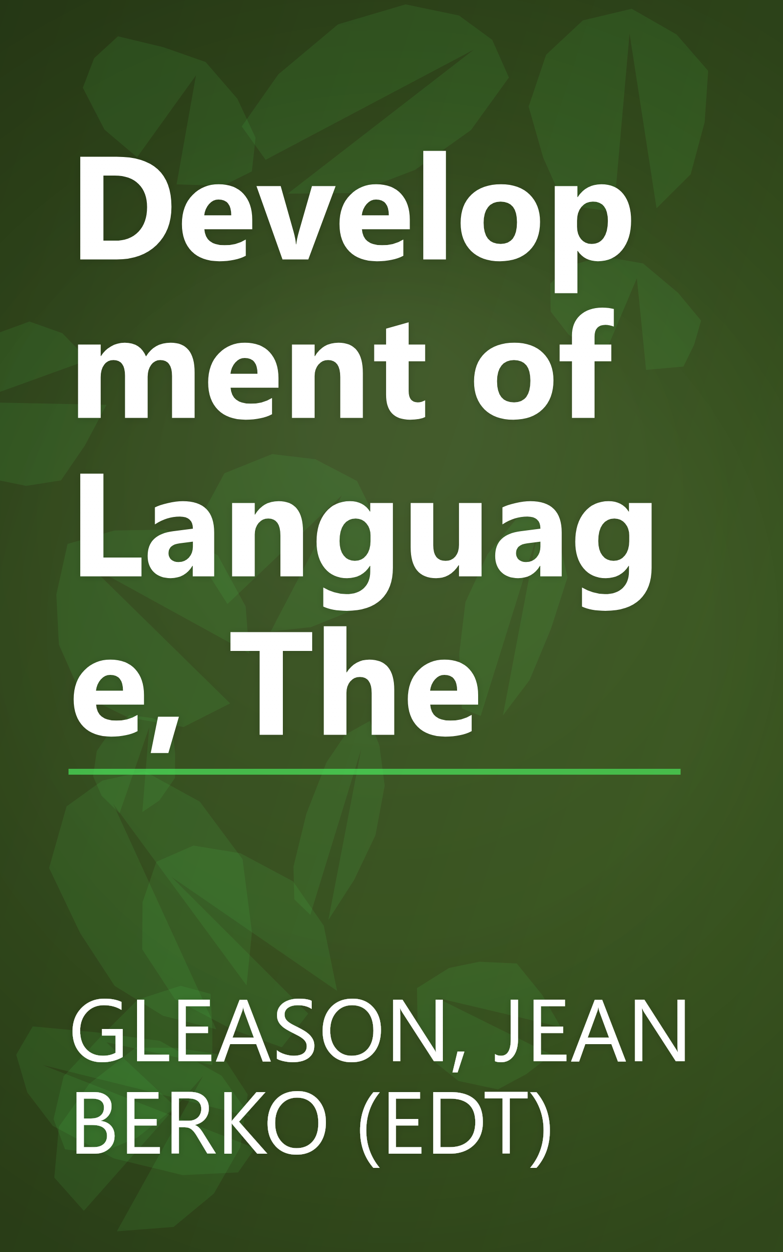 Development of Language, The book cover