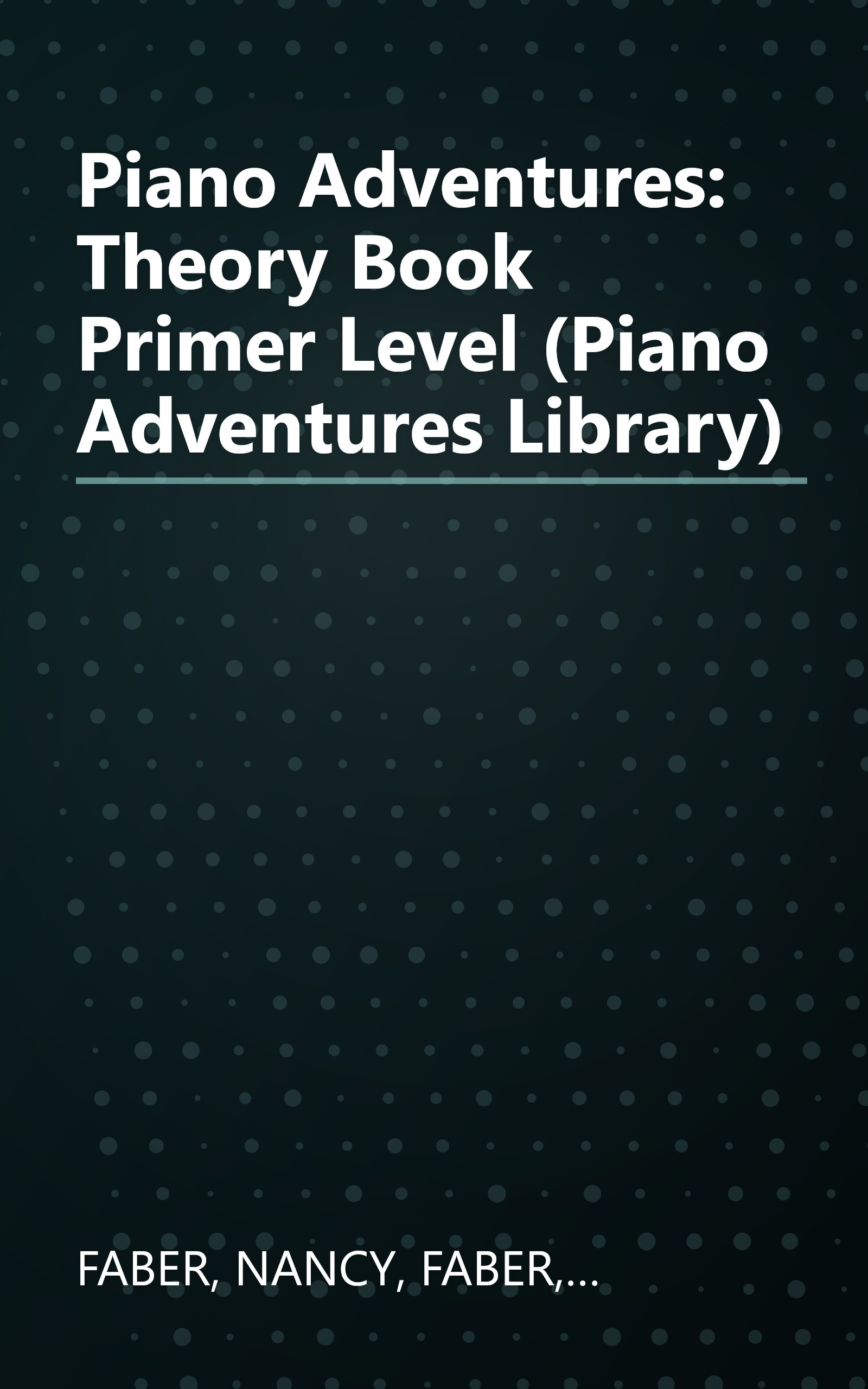 Piano Adventures: Theory Book Primer Level (Piano Adventures Library) book cover