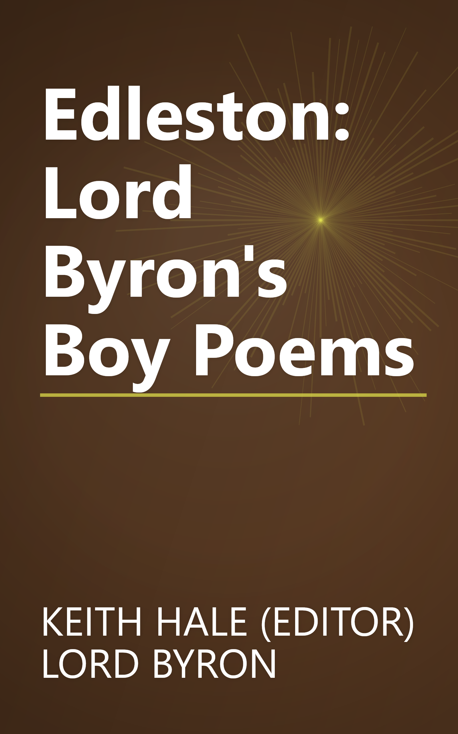 Edleston: Lord Byron's Boy Poems book cover