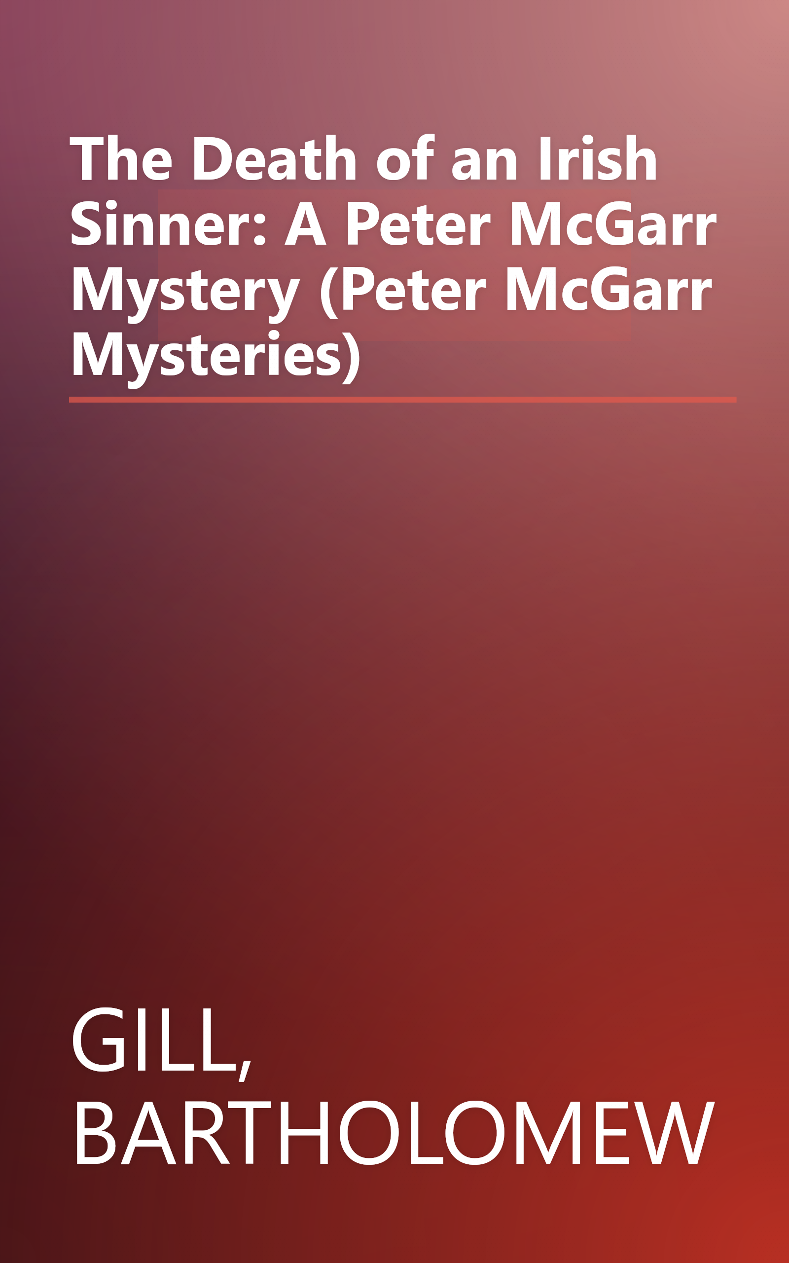 The Death of an Irish Sinner: A Peter McGarr Mystery (Peter McGarr Mysteries) book cover