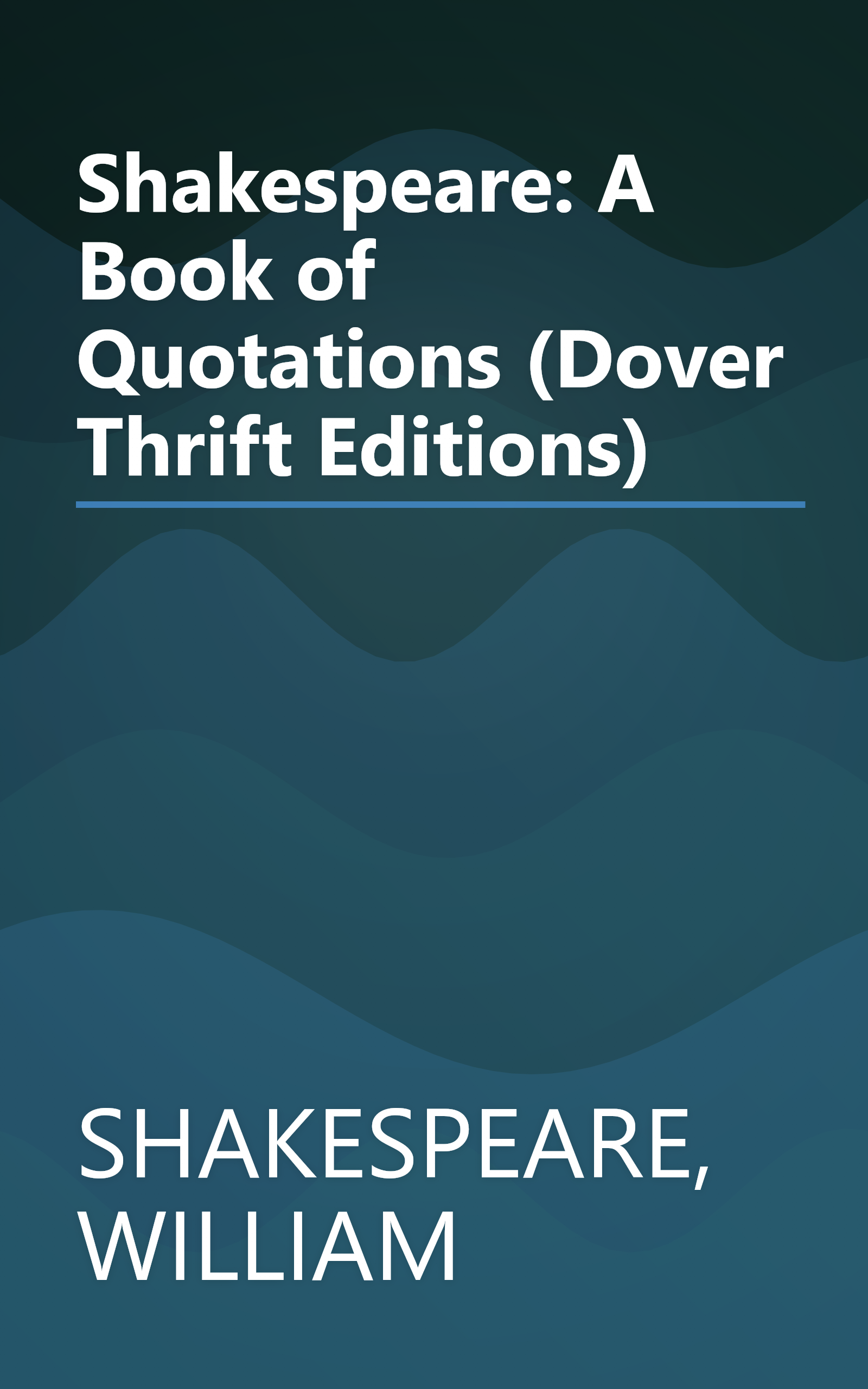 Shakespeare: A Book of Quotations (Dover Thrift Editions) book cover