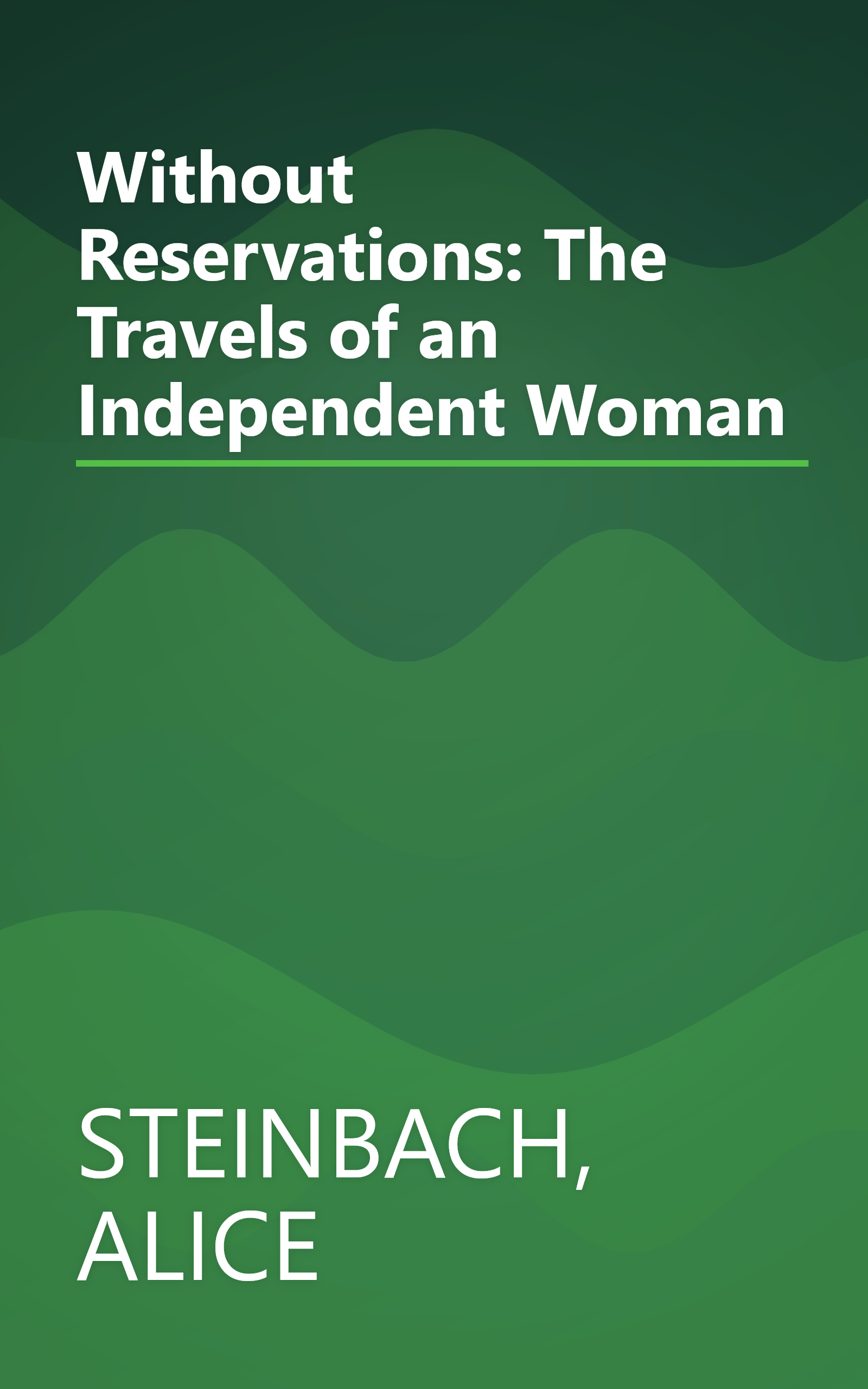 Without Reservations: The Travels of an Independent Woman book cover