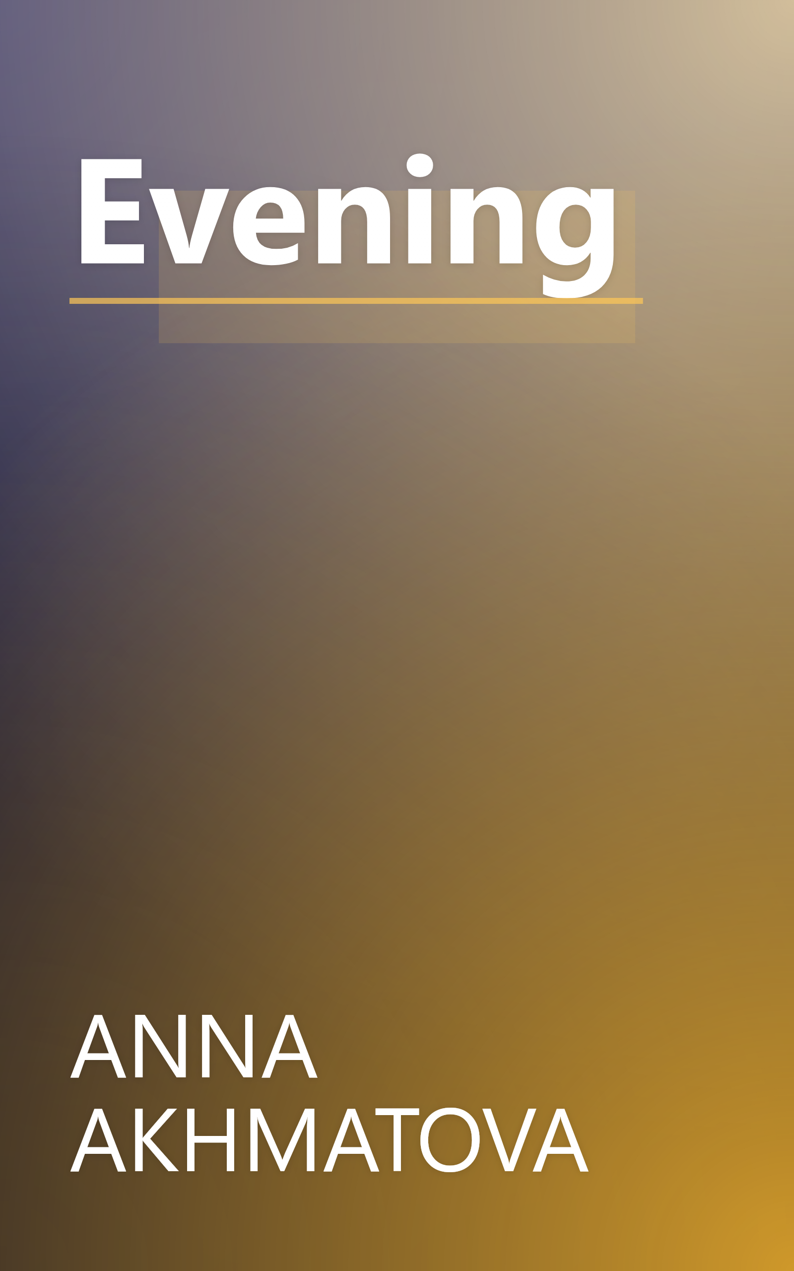 Evening book cover