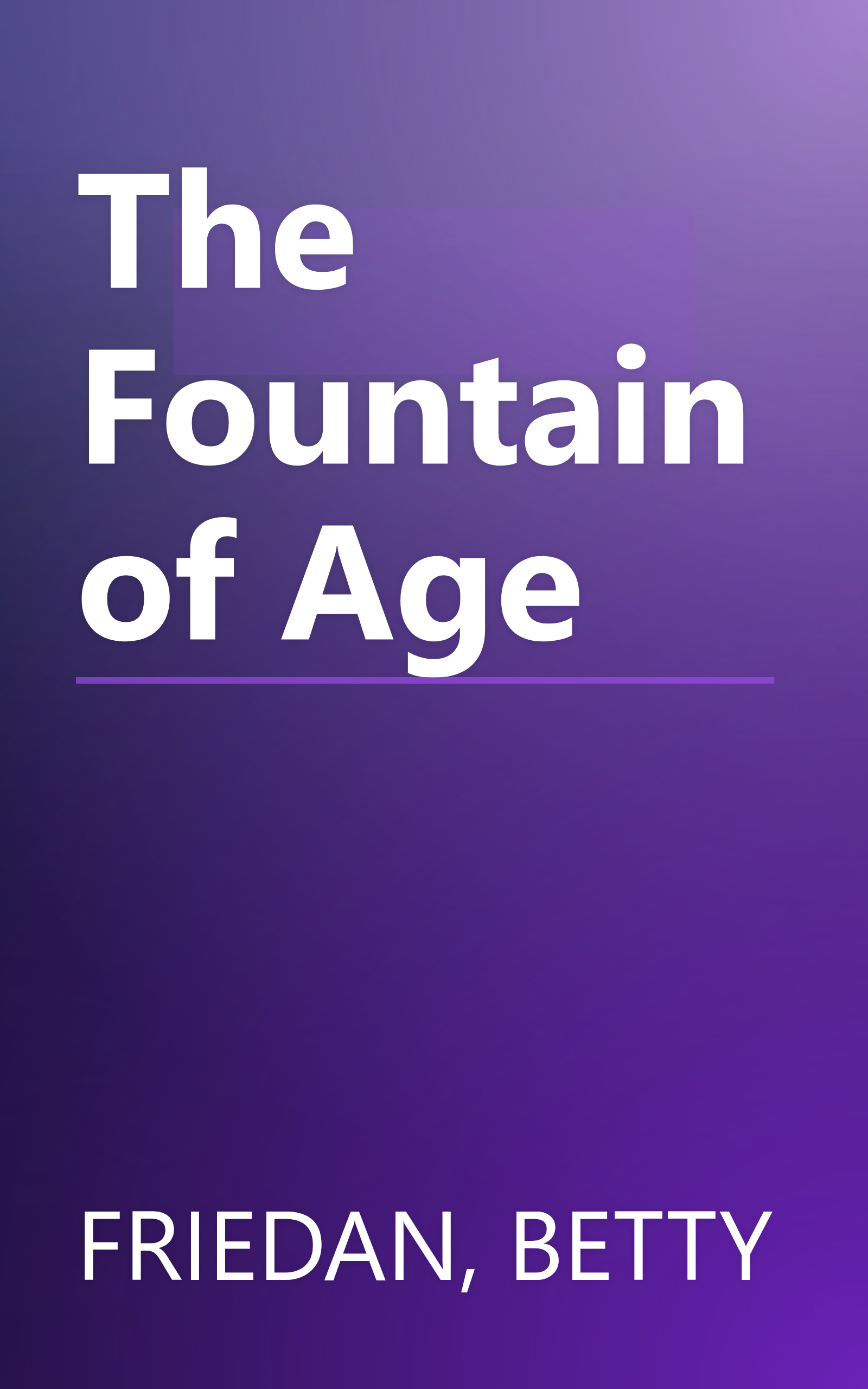 The Fountain of Age book cover