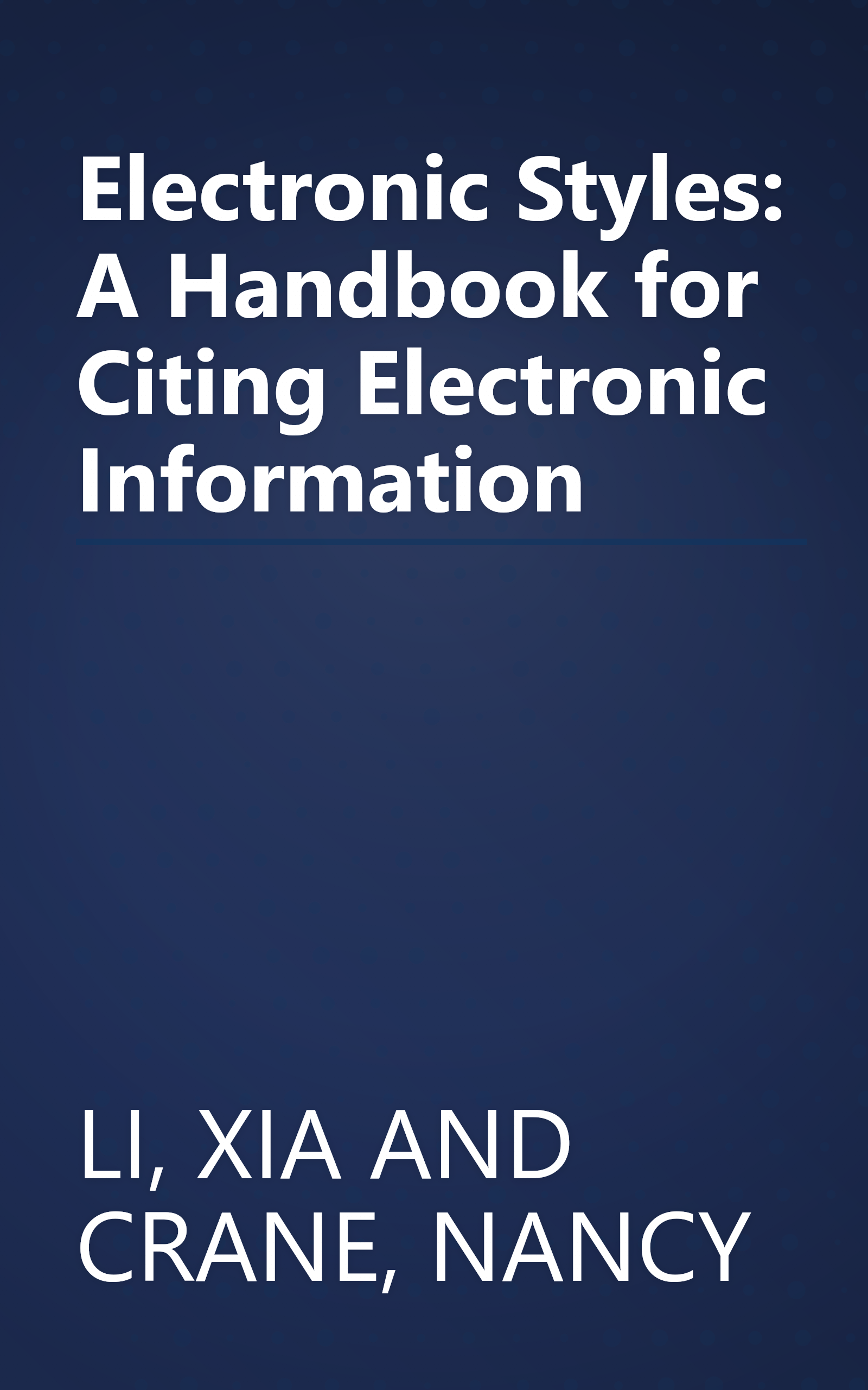 Electronic Styles: A Handbook for Citing Electronic Information book cover