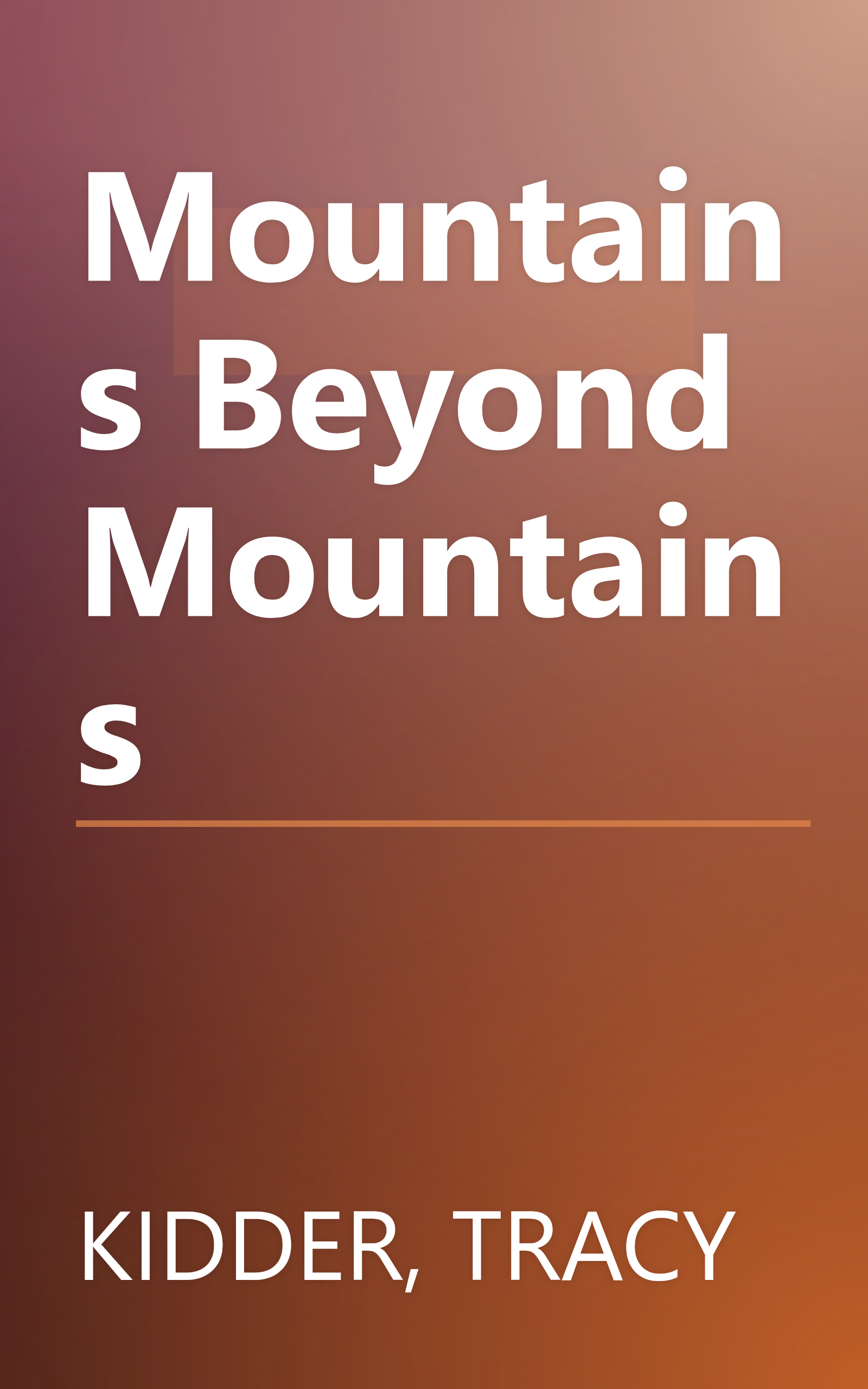 Mountains Beyond Mountains book cover