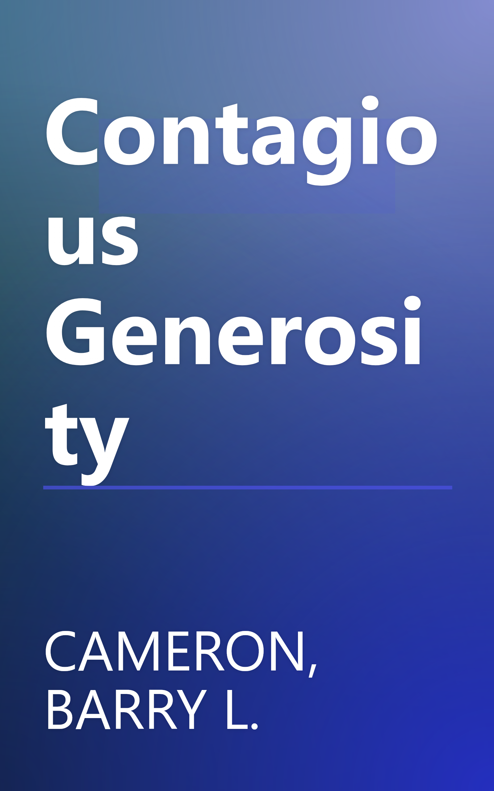 Contagious Generosity book cover