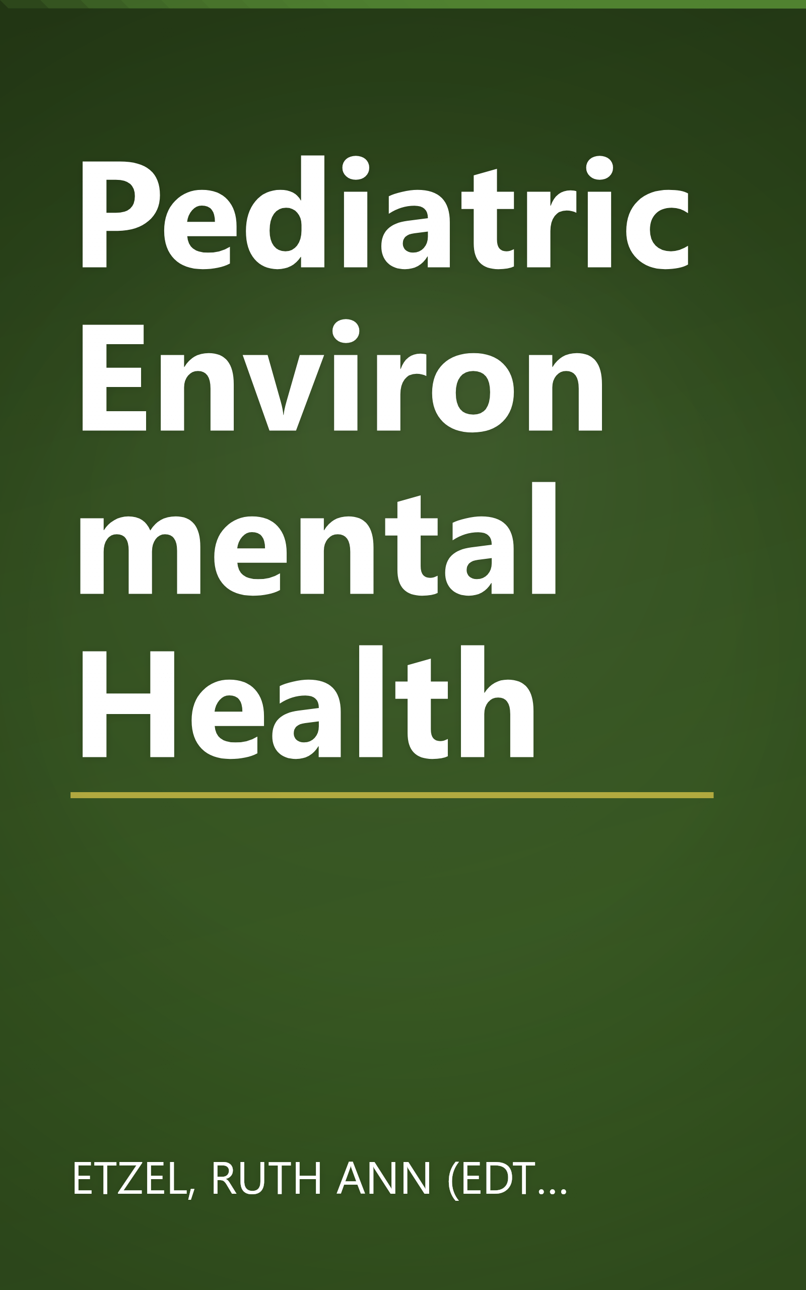 Pediatric Environmental Health book cover