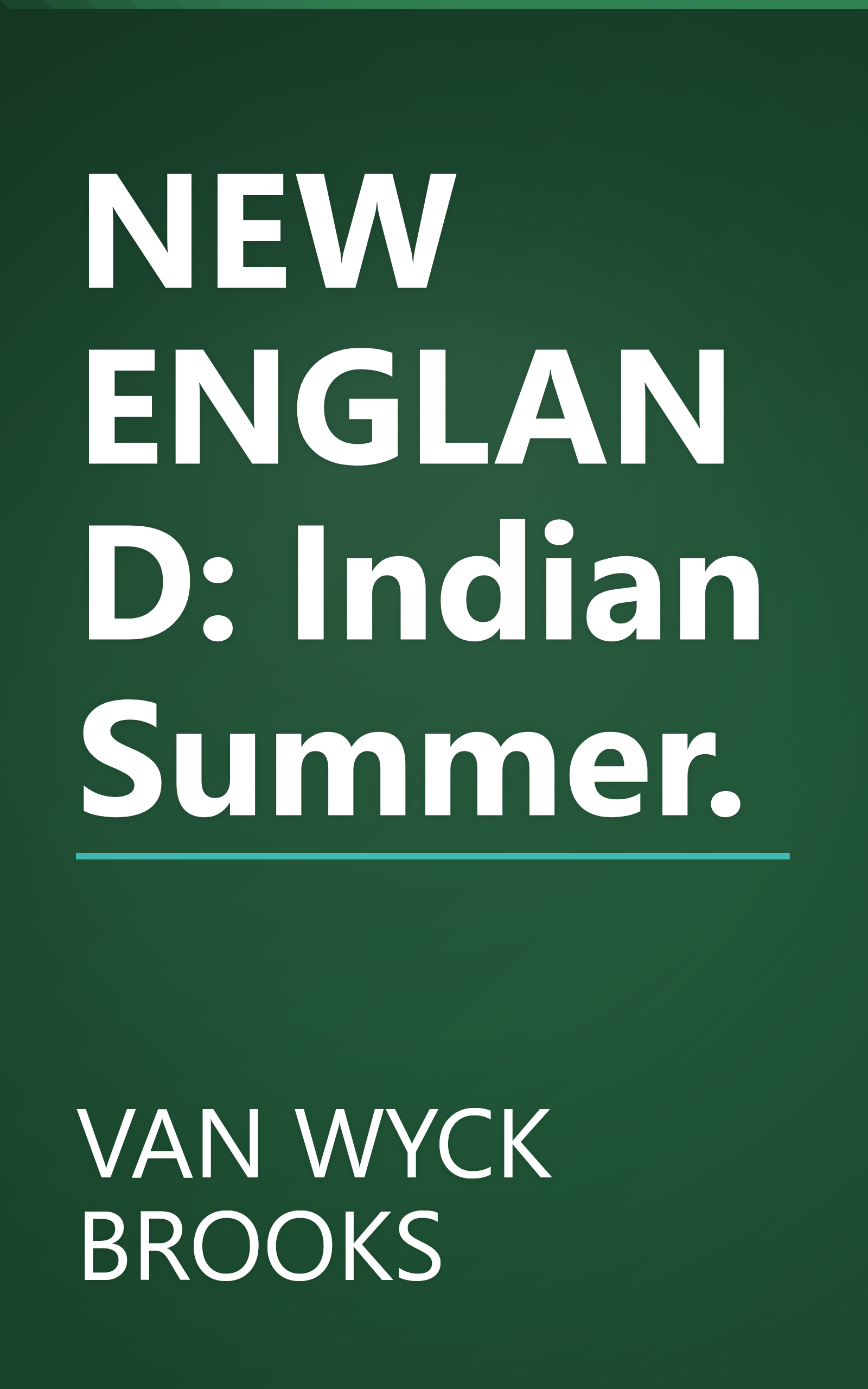 NEW ENGLAND: Indian Summer. book cover