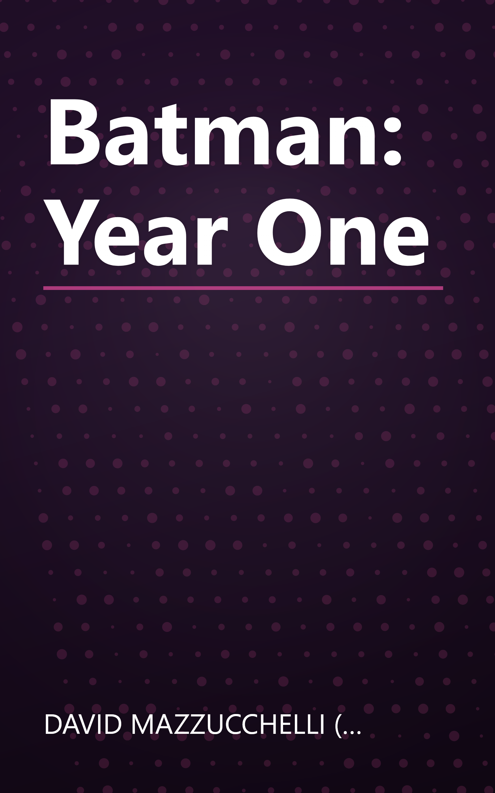 Batman: Year One book cover