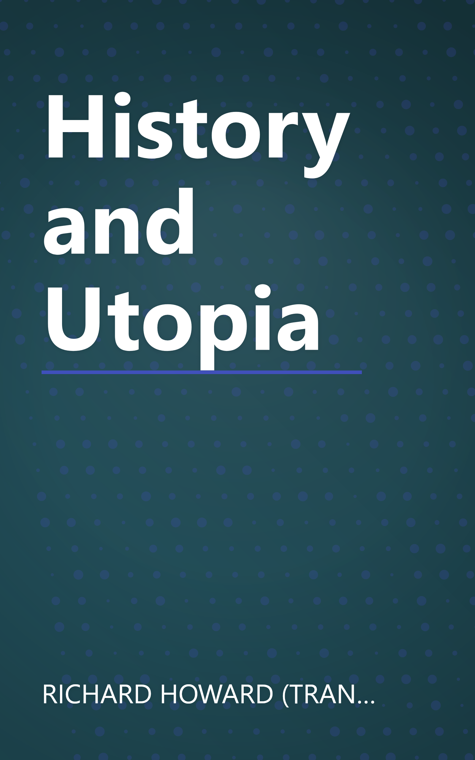 History and Utopia book cover