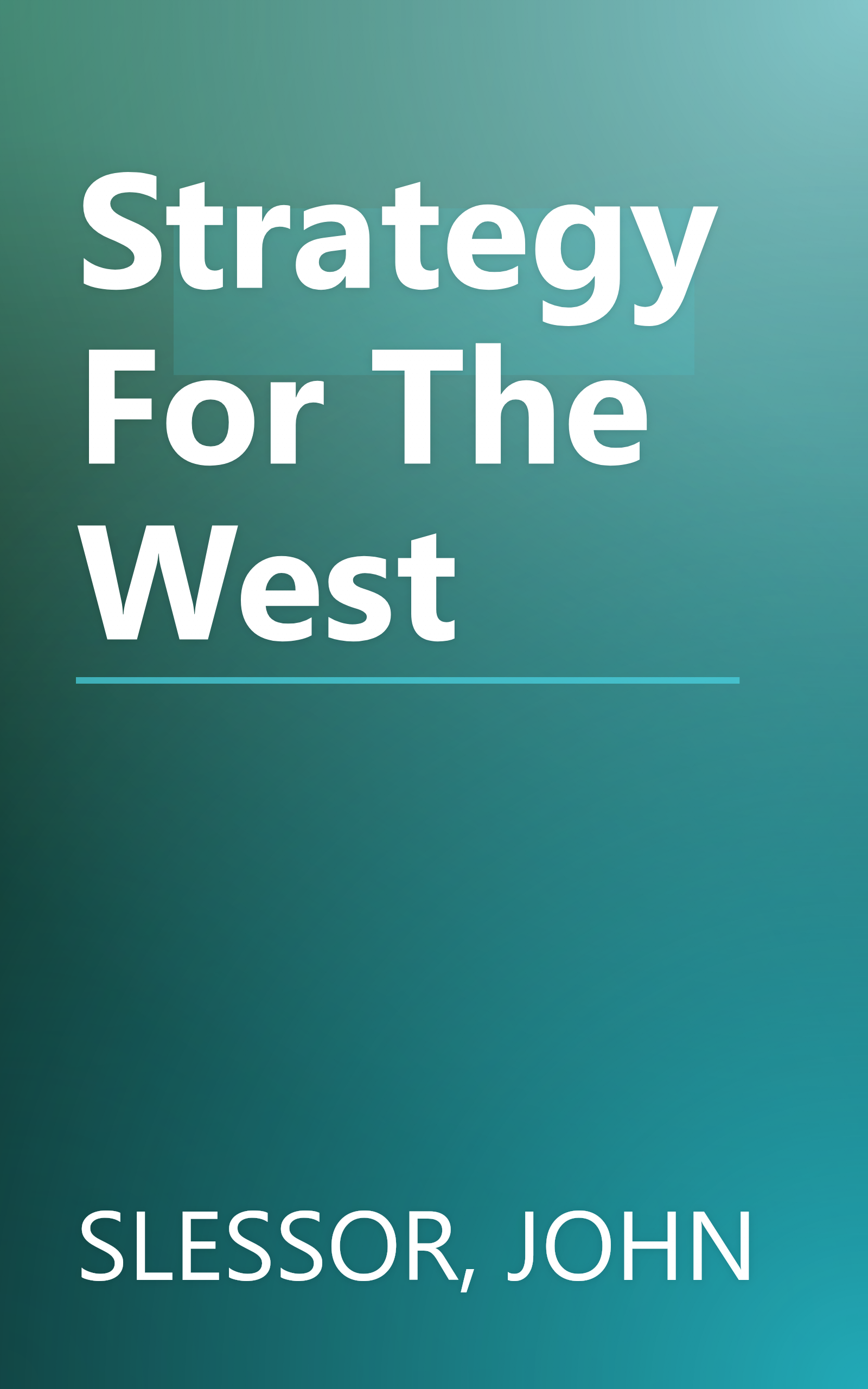 Strategy For The West book cover