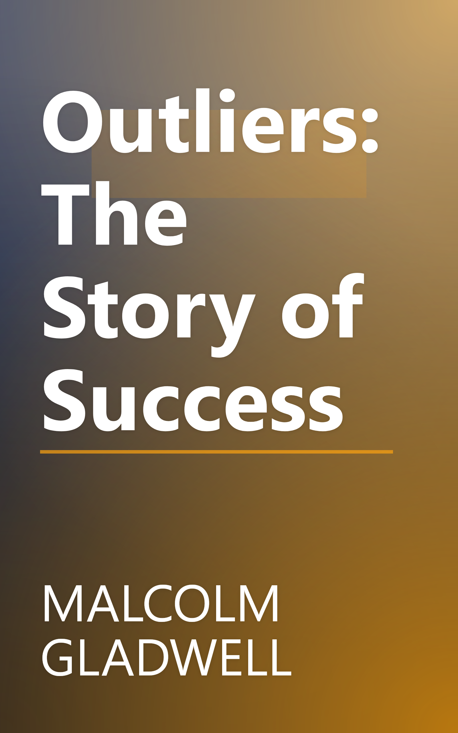 Outliers: The Story of Success book cover