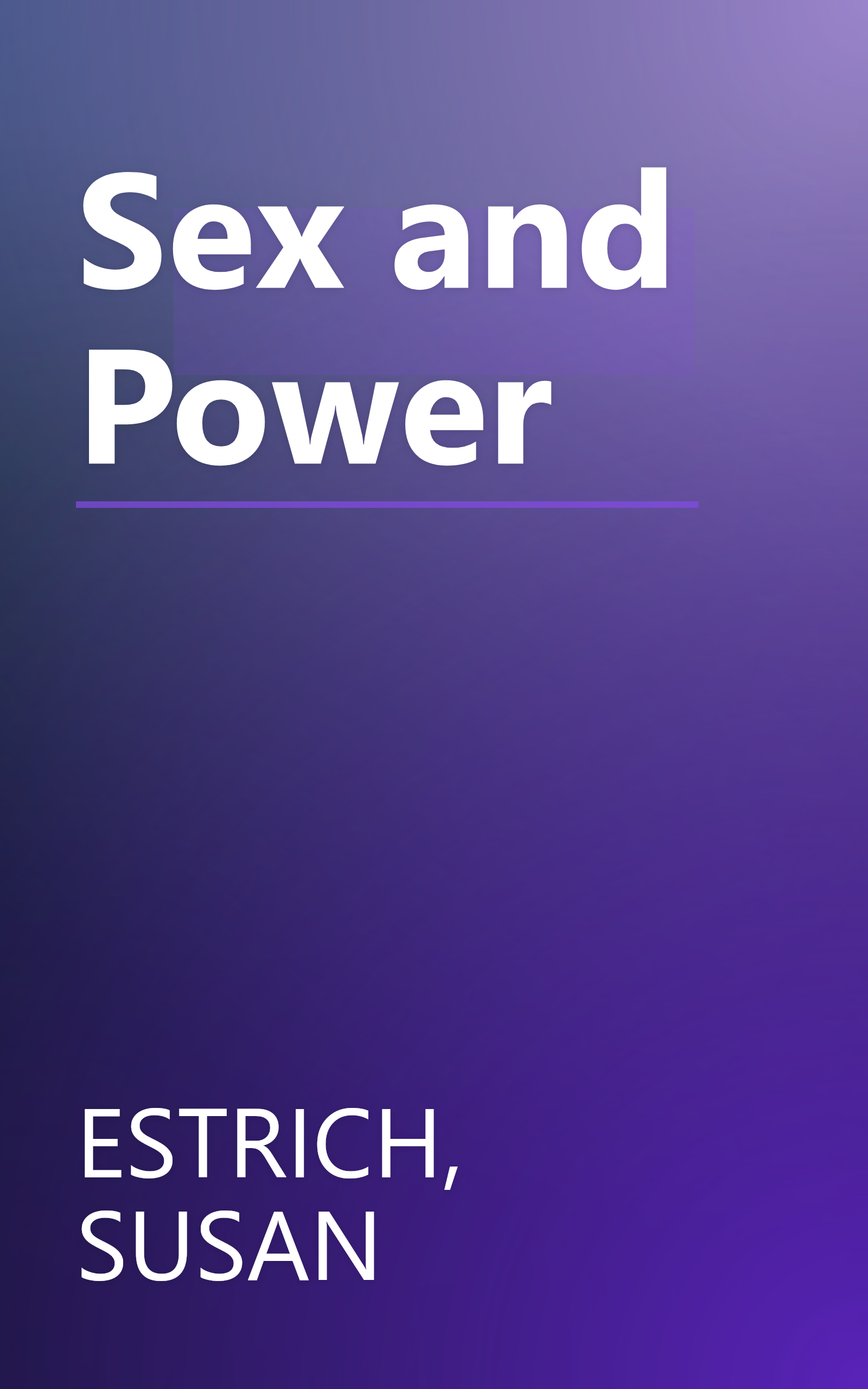 Sex and Power book cover