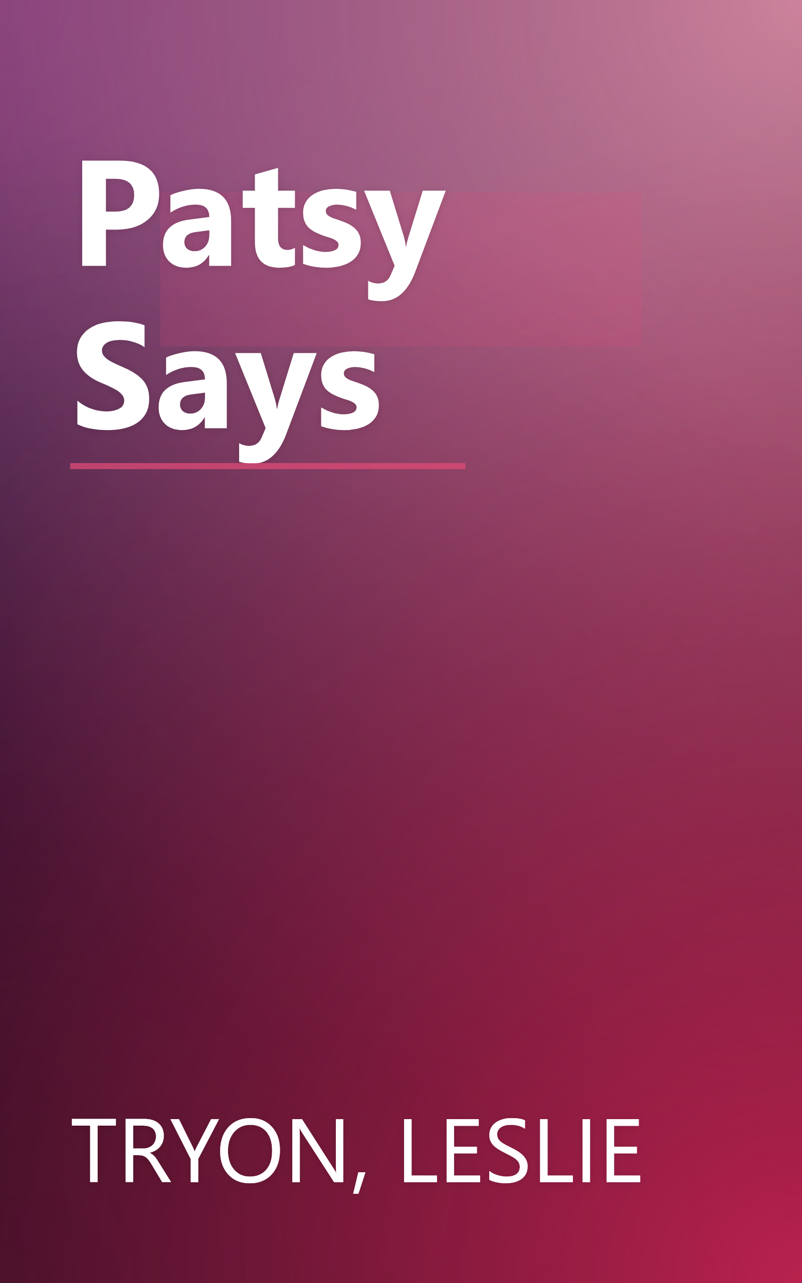 Patsy Says book cover