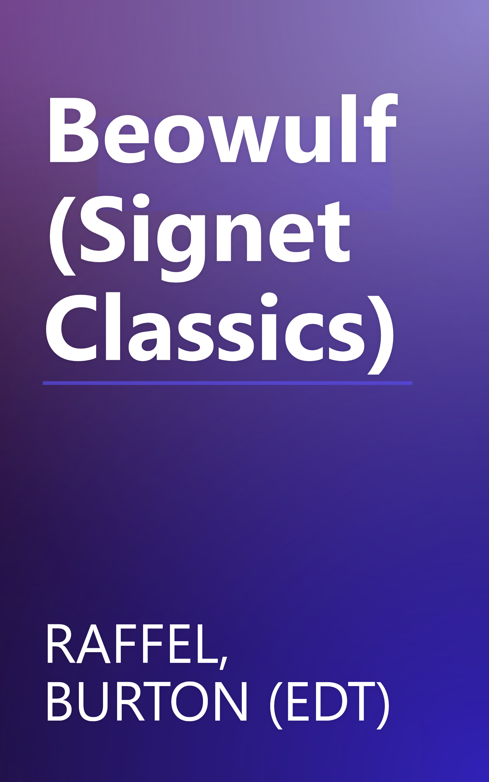 Beowulf (Signet Classics) book cover