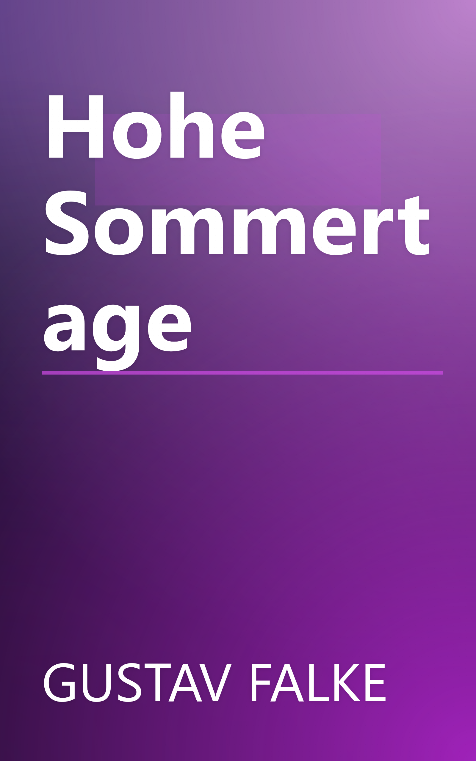 Hohe Sommertage book cover
