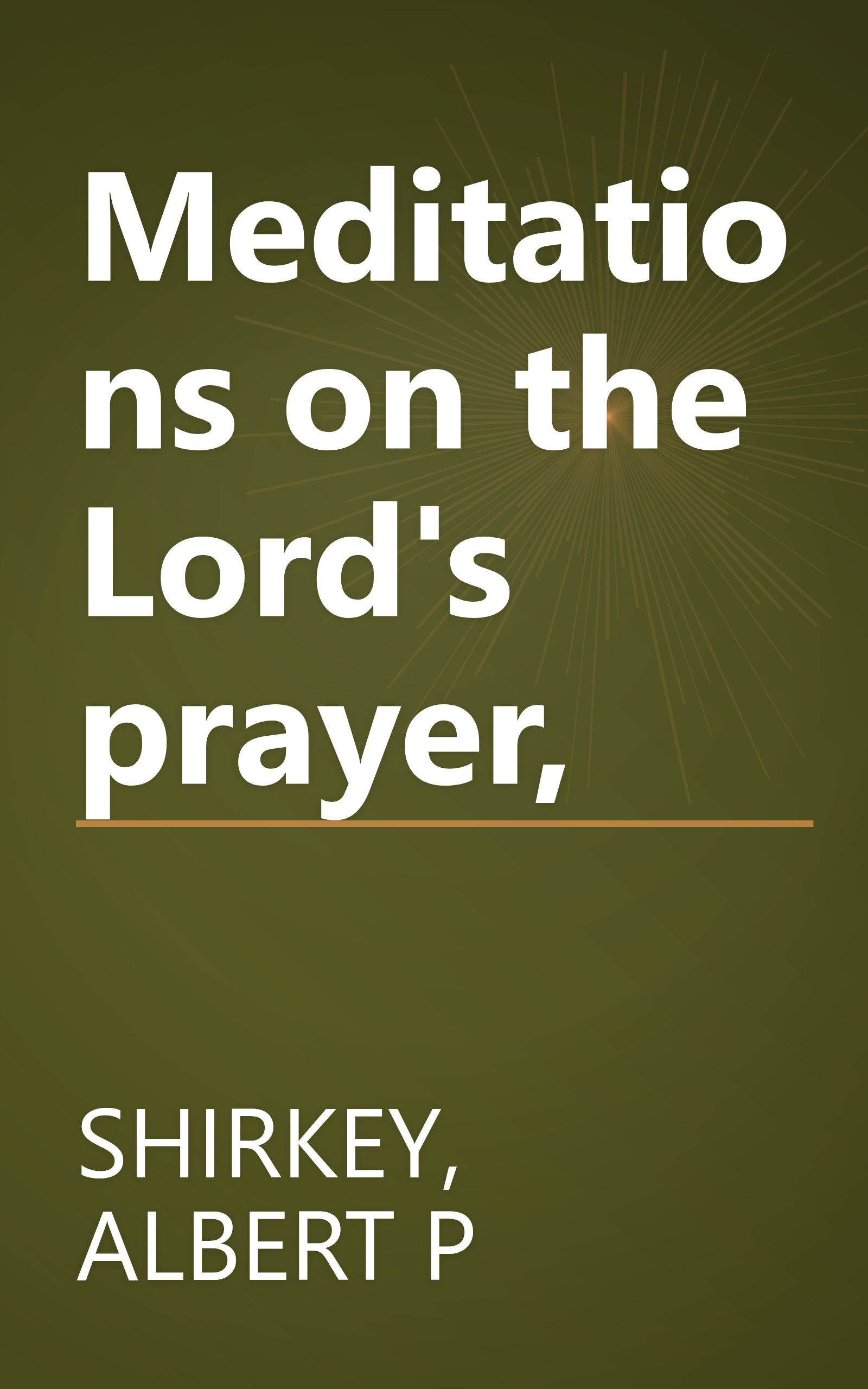 Meditations on the Lord's prayer, book cover