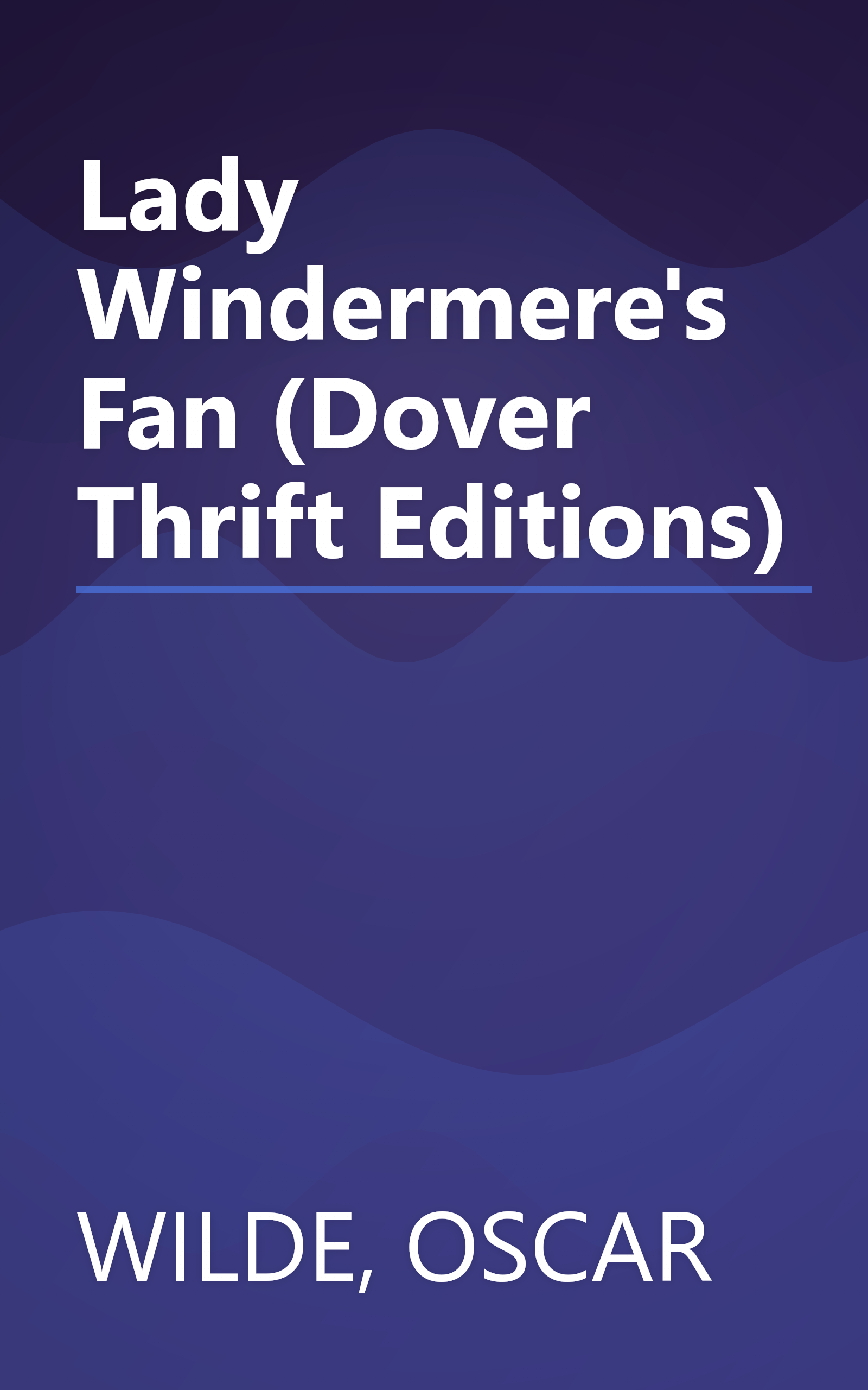 Lady Windermere's Fan (Dover Thrift Editions) book cover