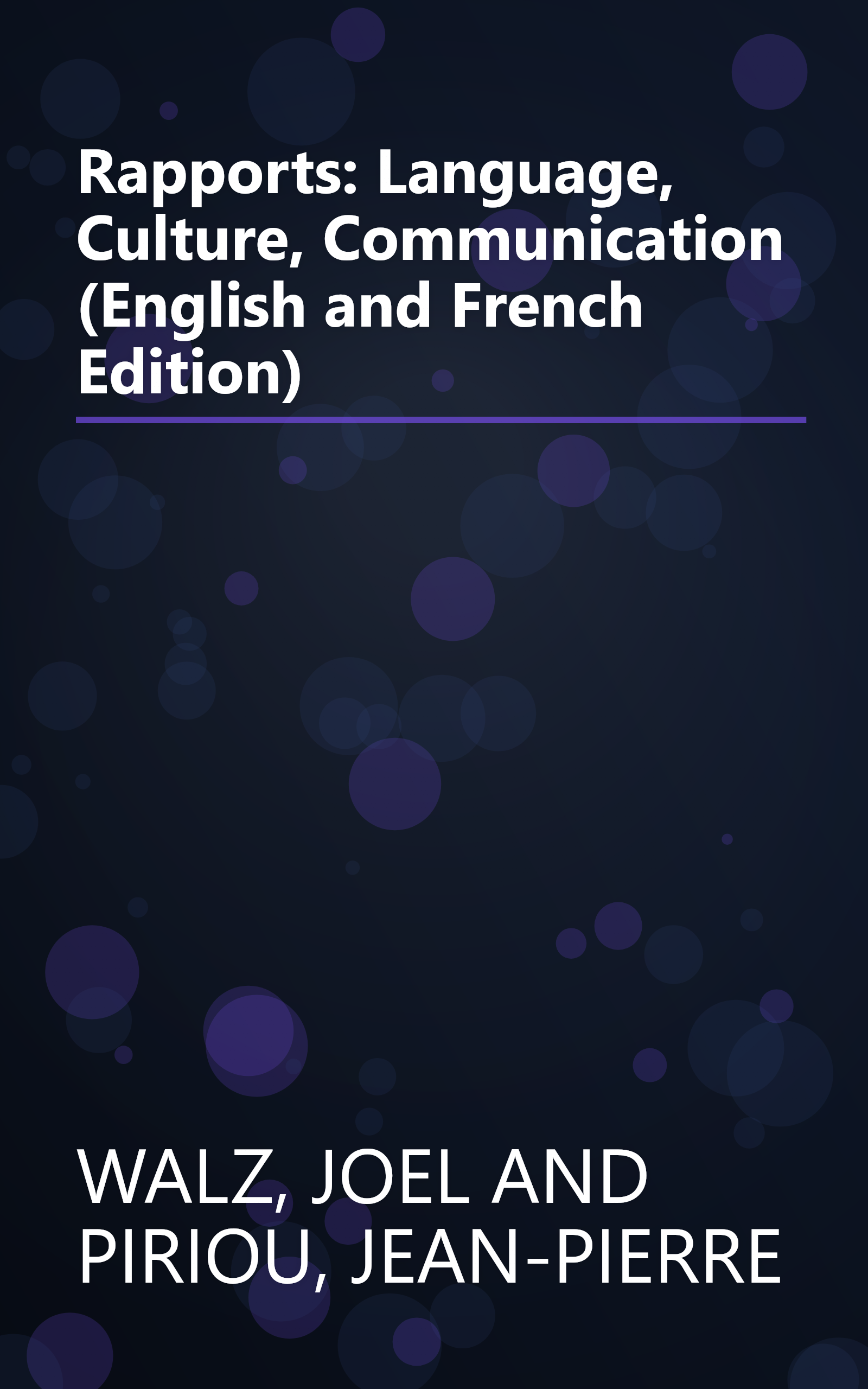 Rapports: Language, Culture, Communication (English and French Edition) book cover