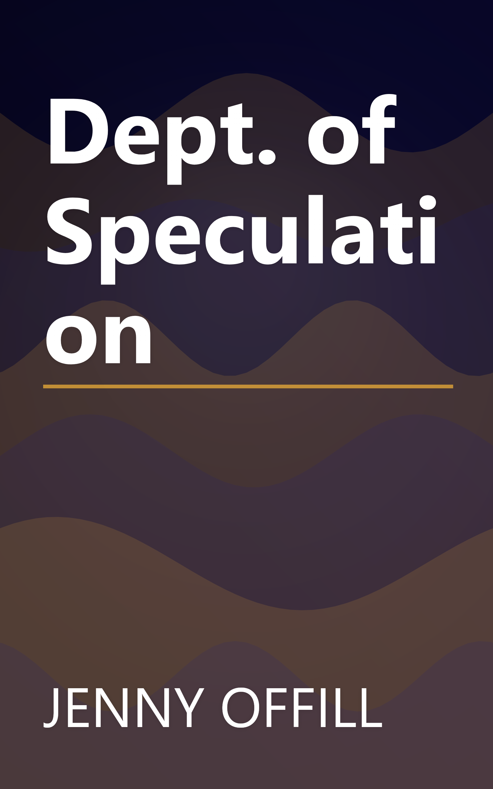 Dept. of Speculation book cover