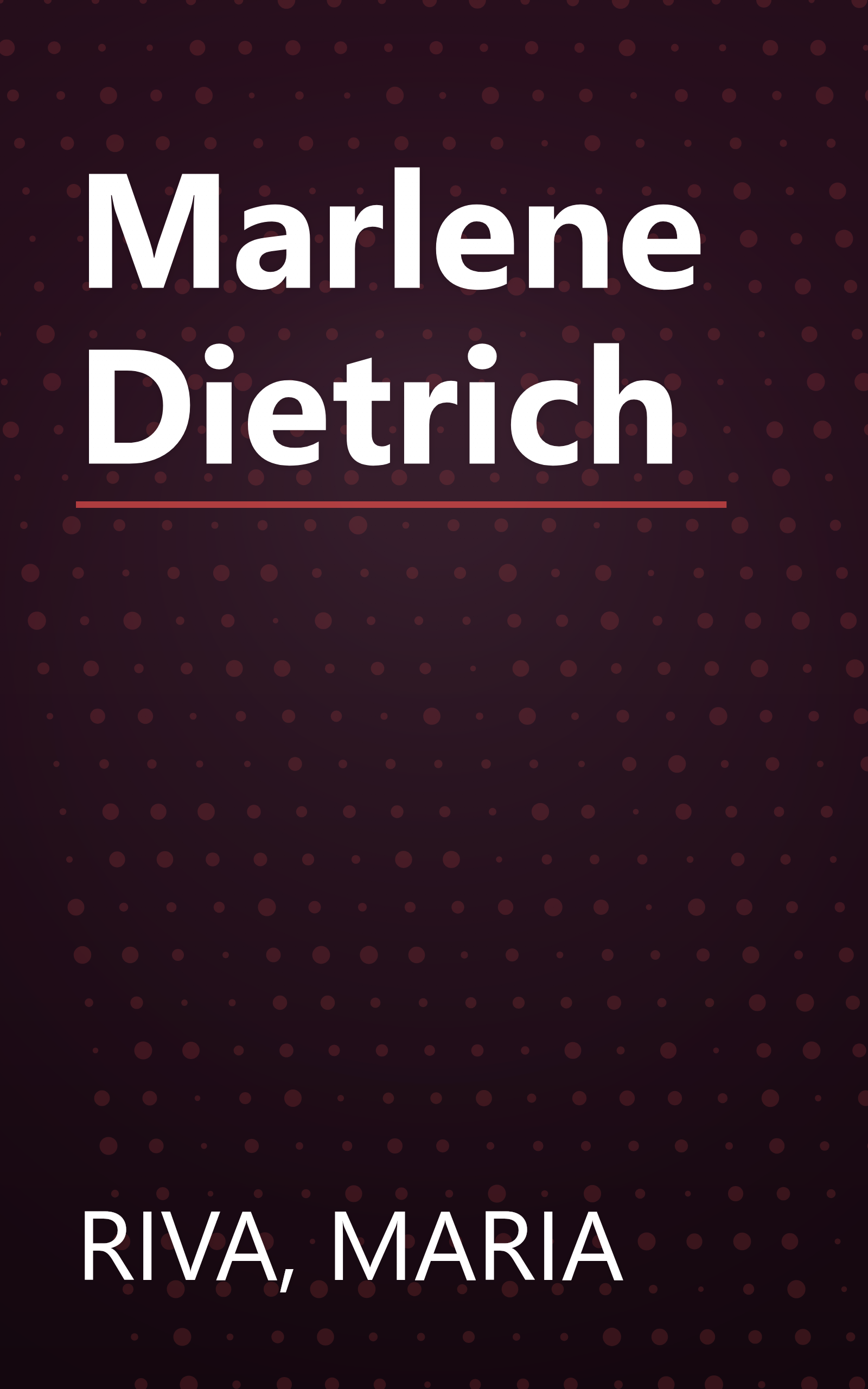 Marlene Dietrich book cover