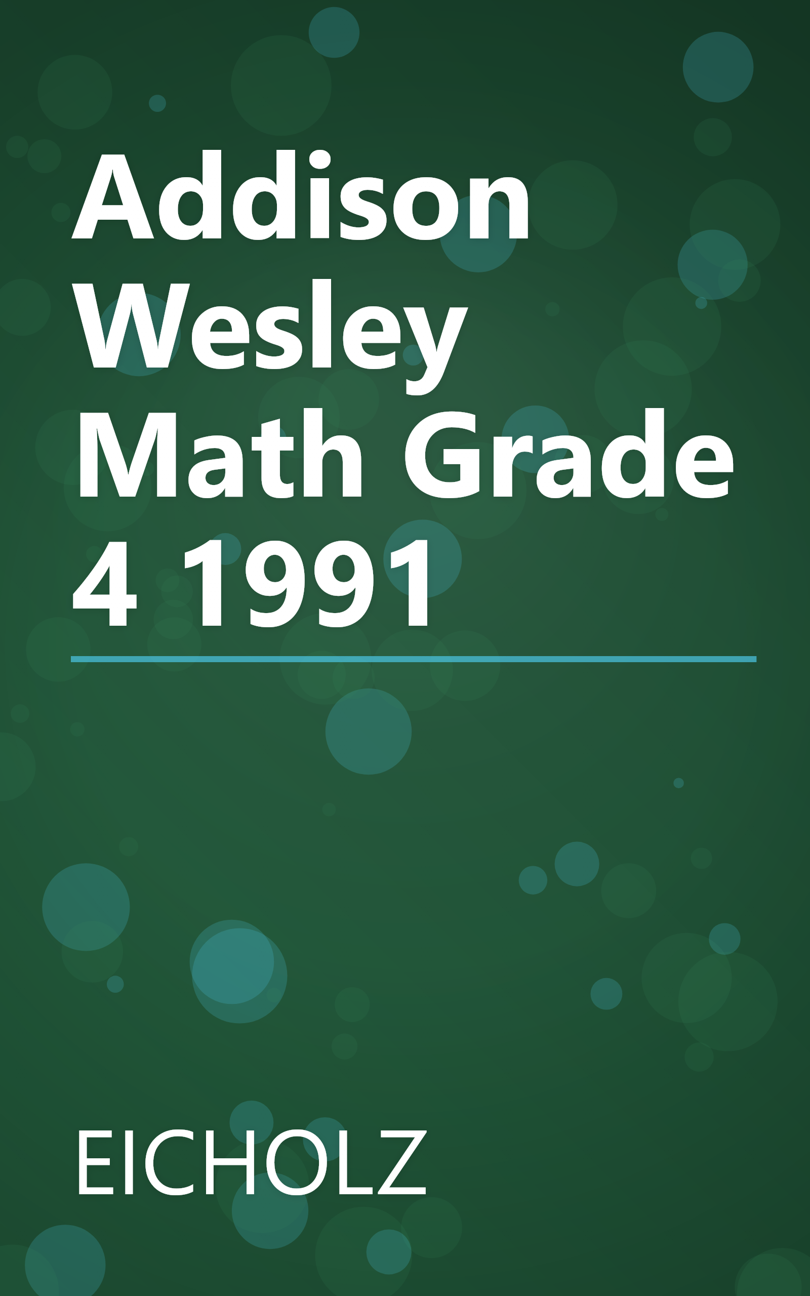 Addison Wesley Math Grade 4 1991 book cover