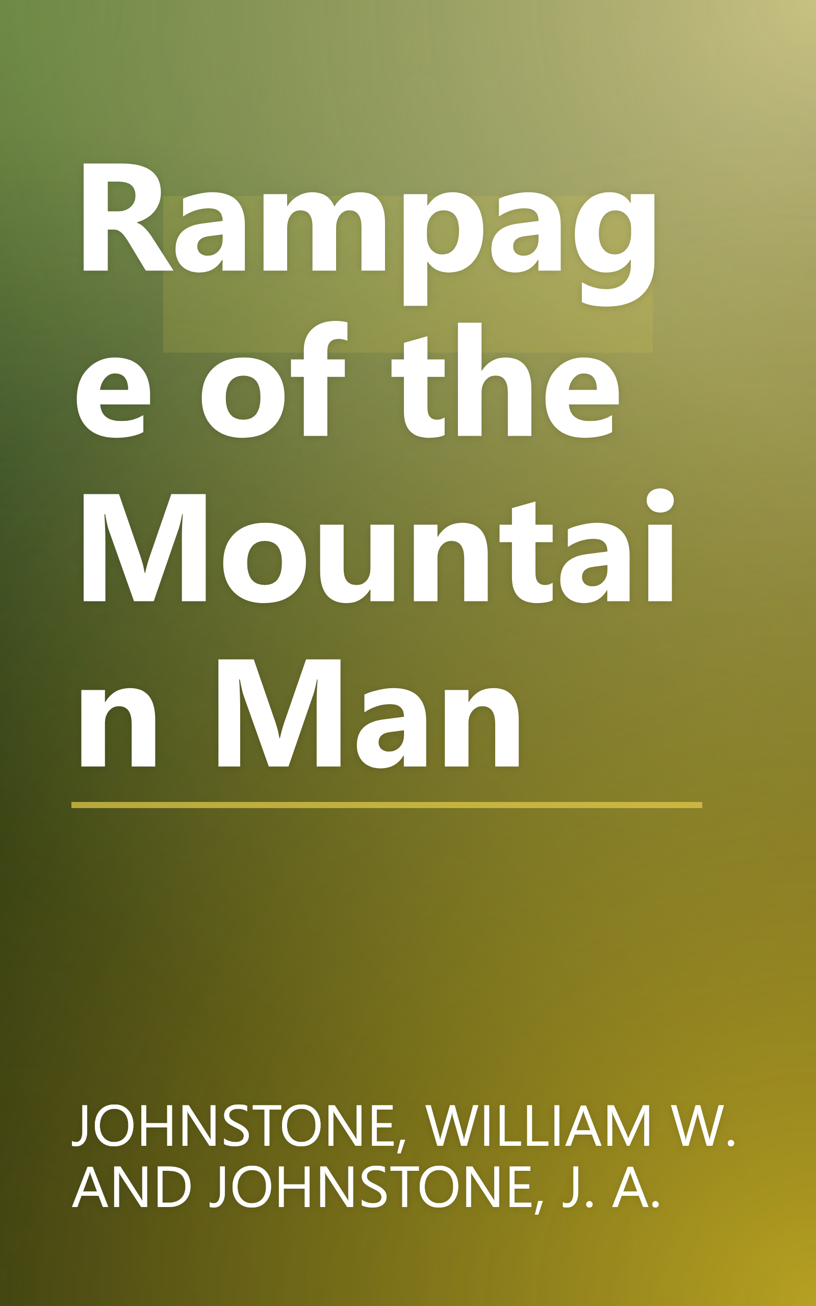 Rampage of the Mountain Man book cover
