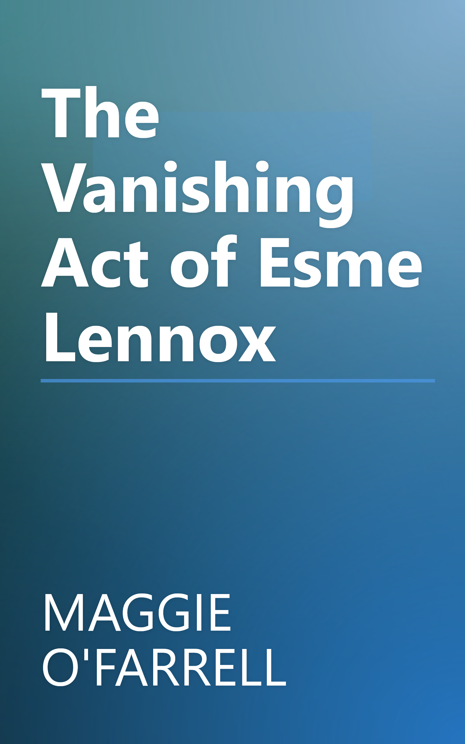 The Vanishing Act of Esme Lennox book cover