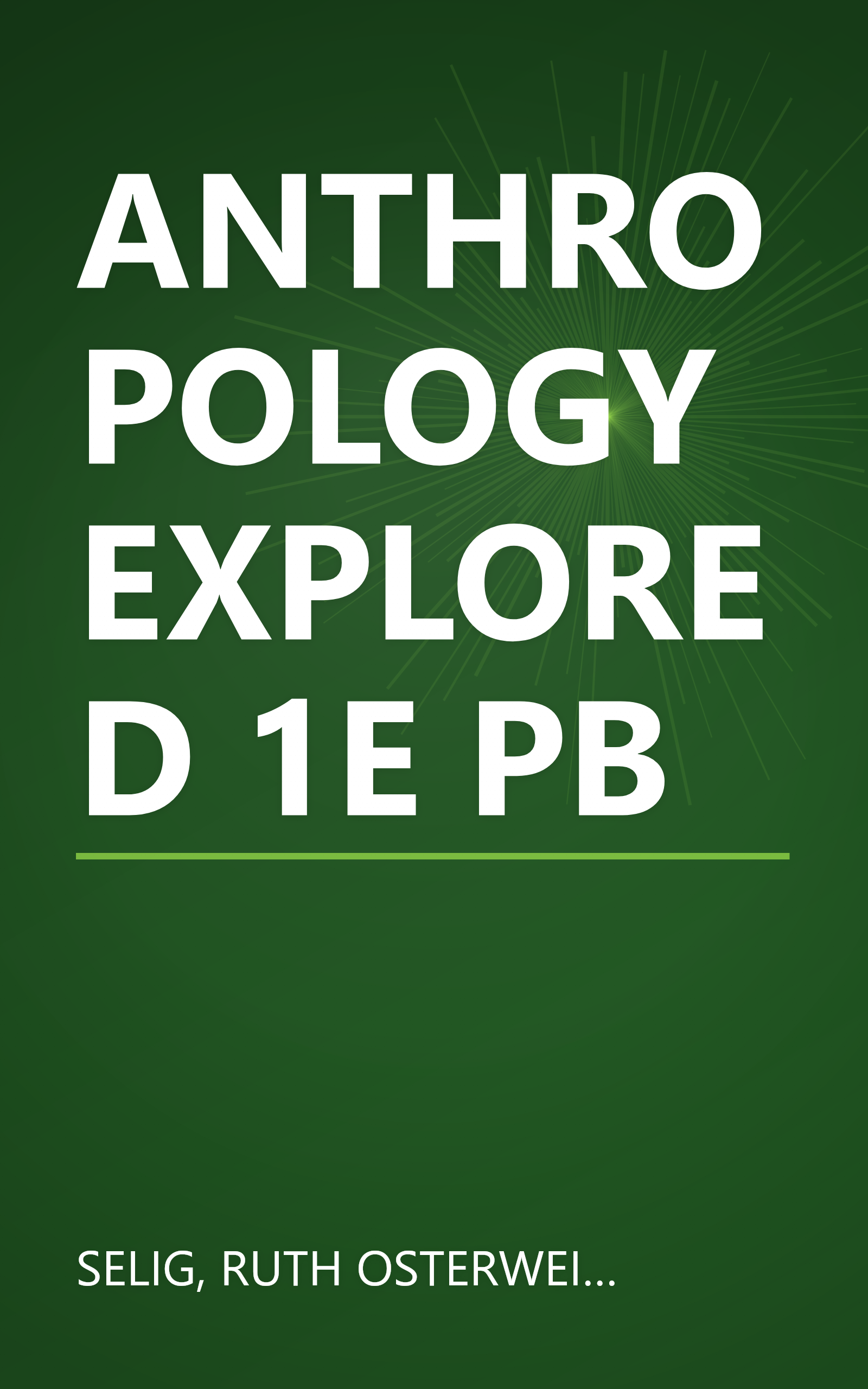 ANTHROPOLOGY EXPLORED 1E PB book cover