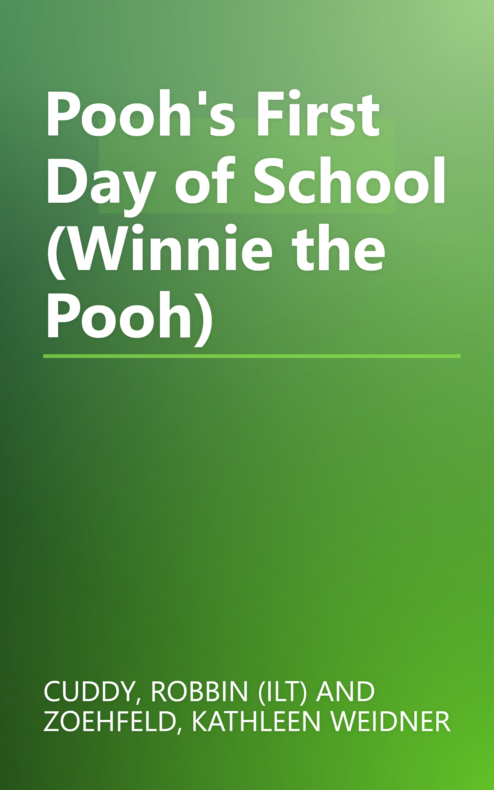 Pooh's First Day of School (Winnie the Pooh) book cover