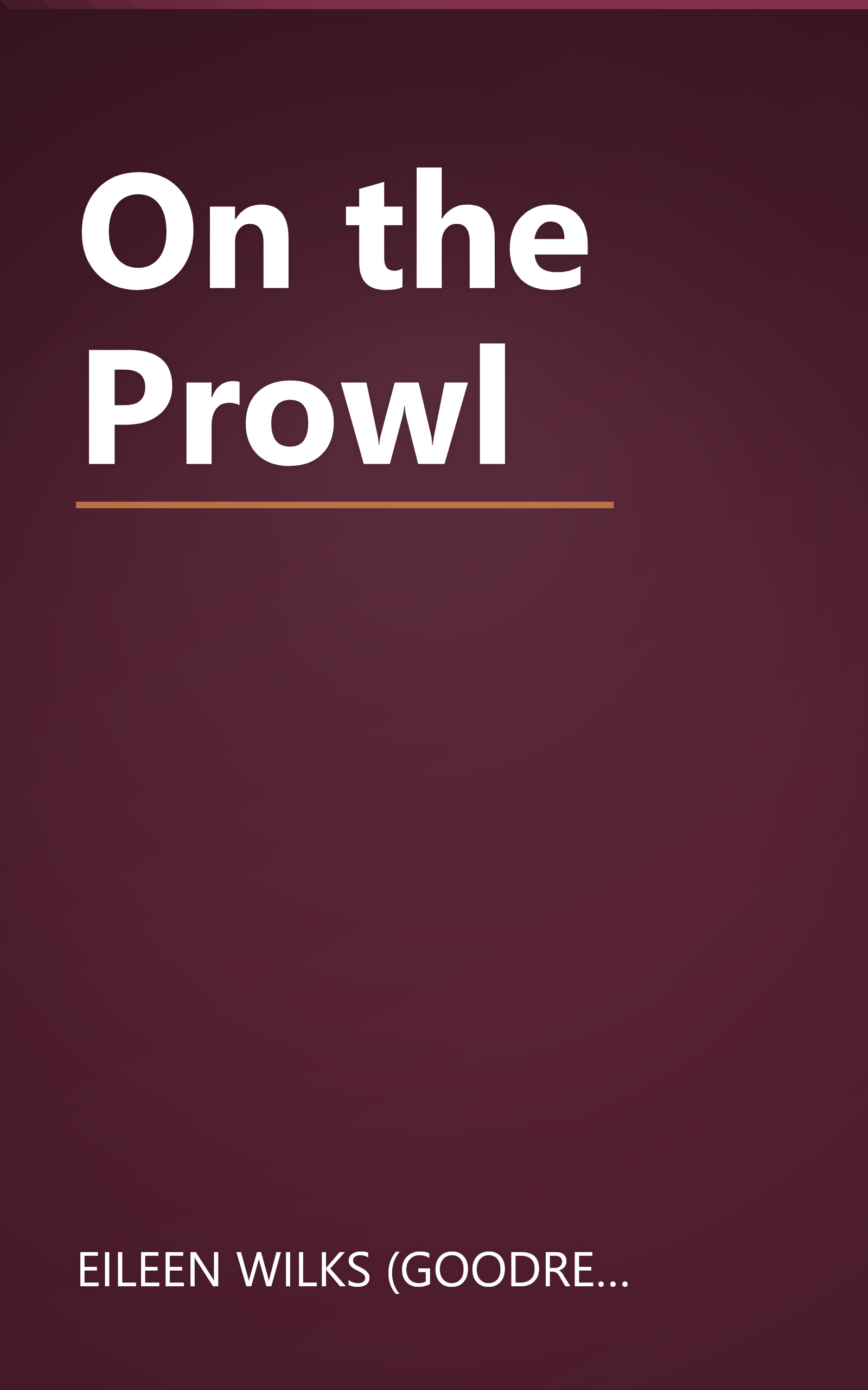 On the Prowl book cover