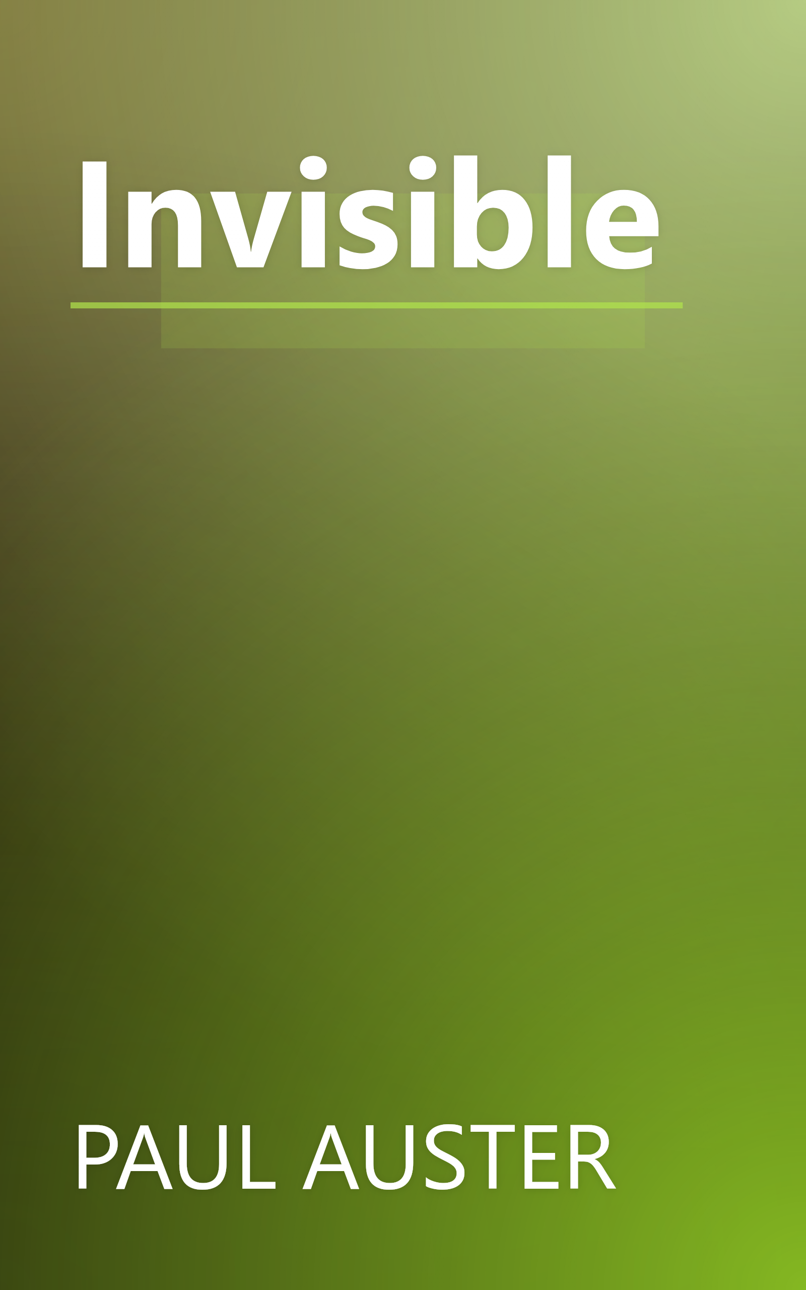 Invisible book cover