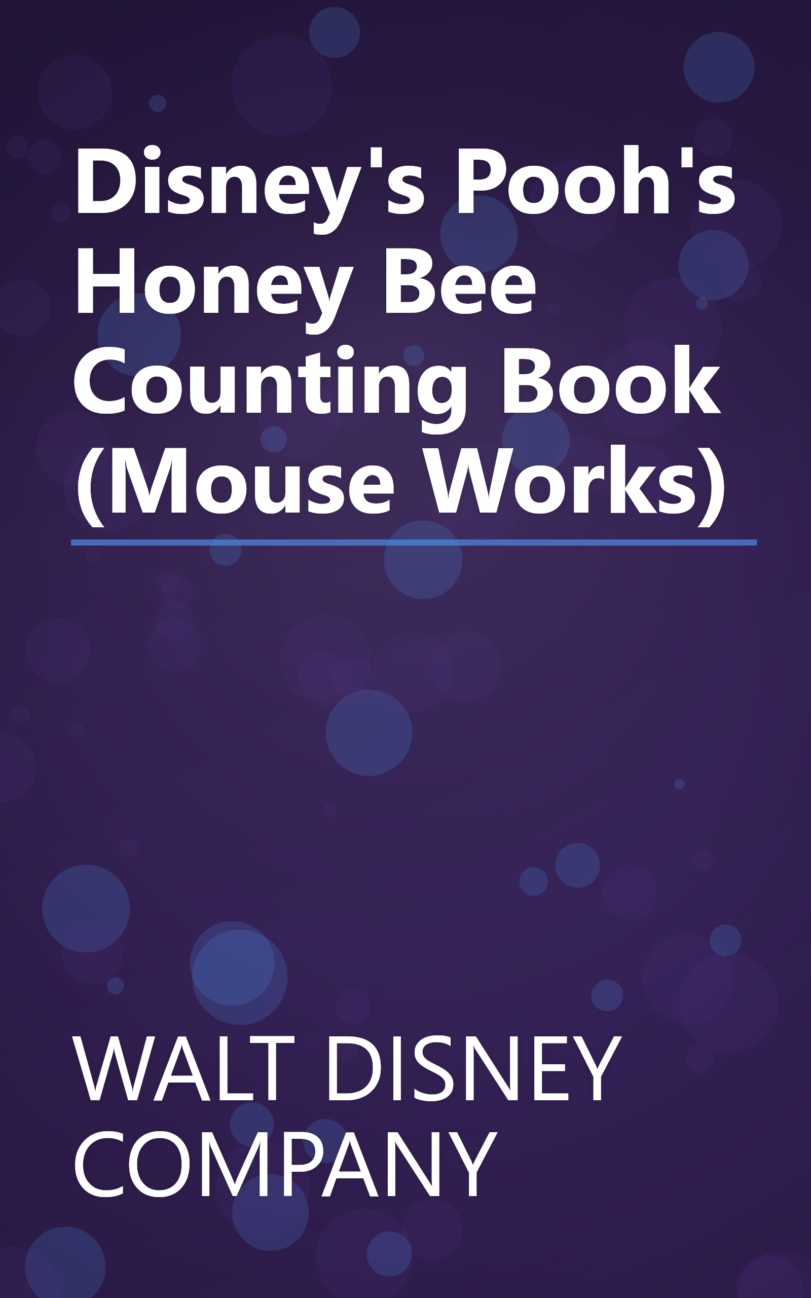 Disney's Pooh's Honey Bee Counting Book (Mouse Works) book cover