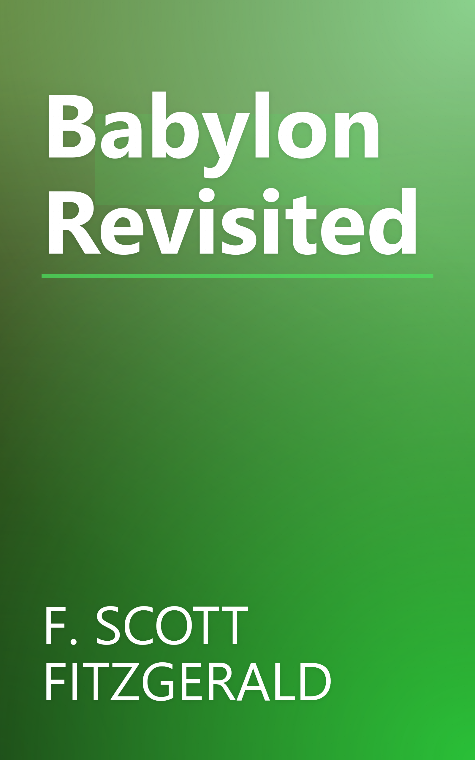 Babylon Revisited book cover