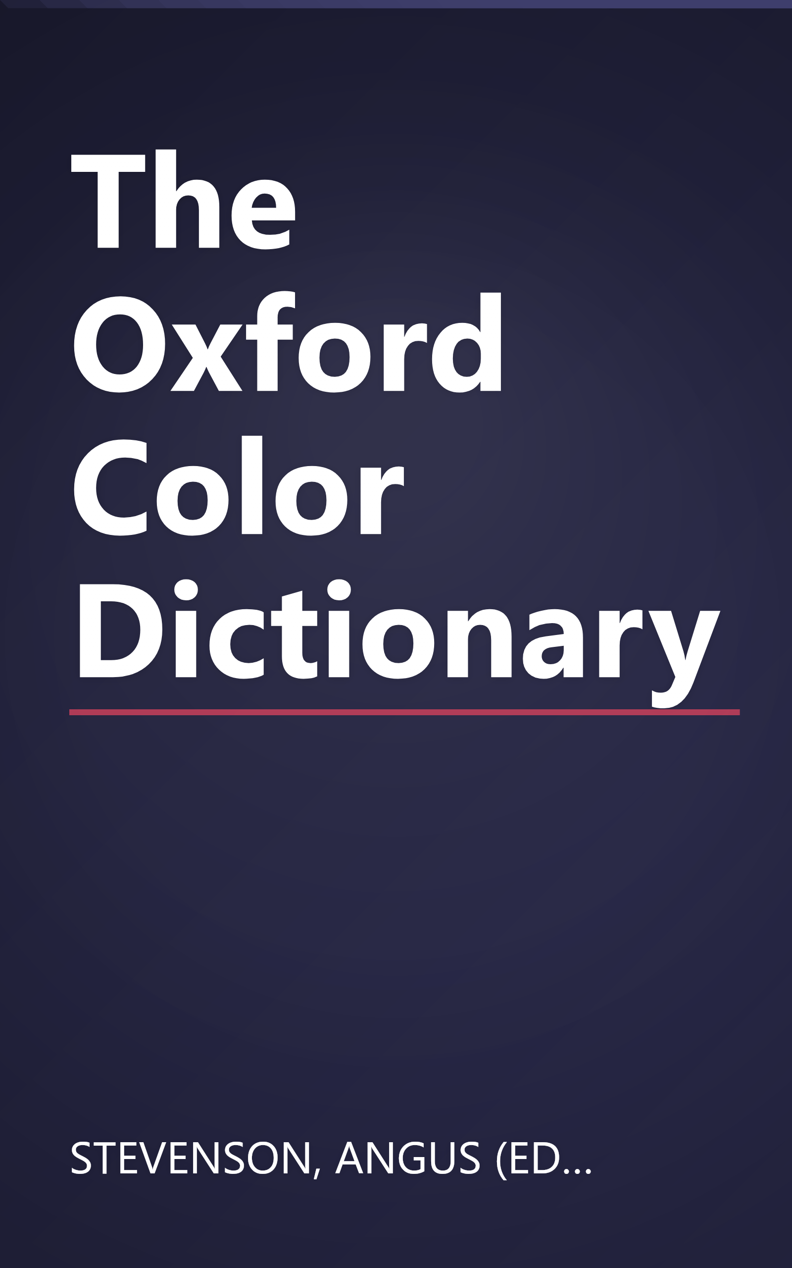 The Oxford Color Dictionary book cover